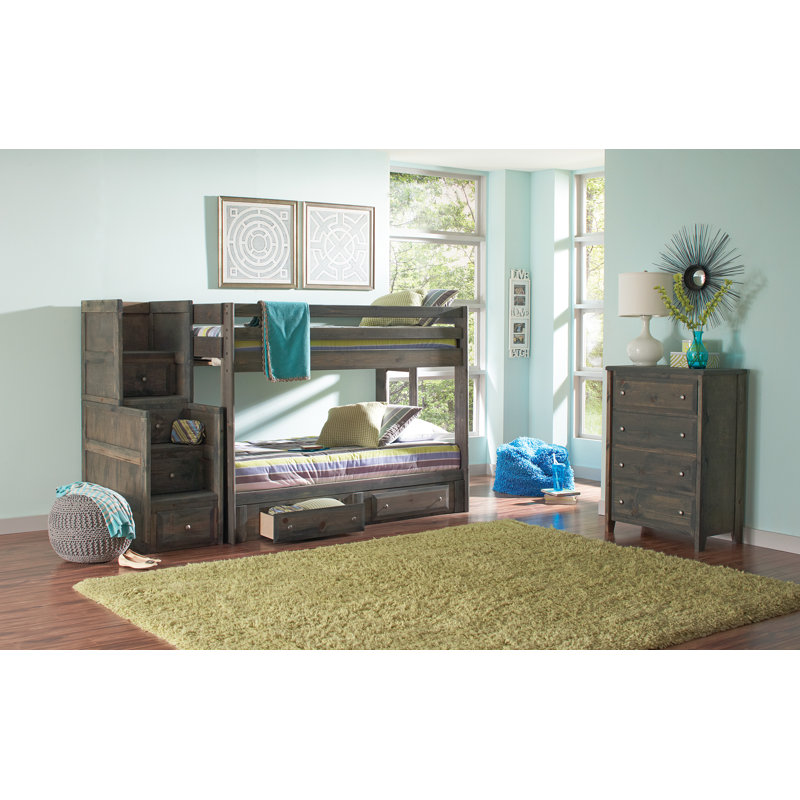 Redwood Rover Cora Solid Wood Full Over Full Bunk Bed Bedroom Set ...