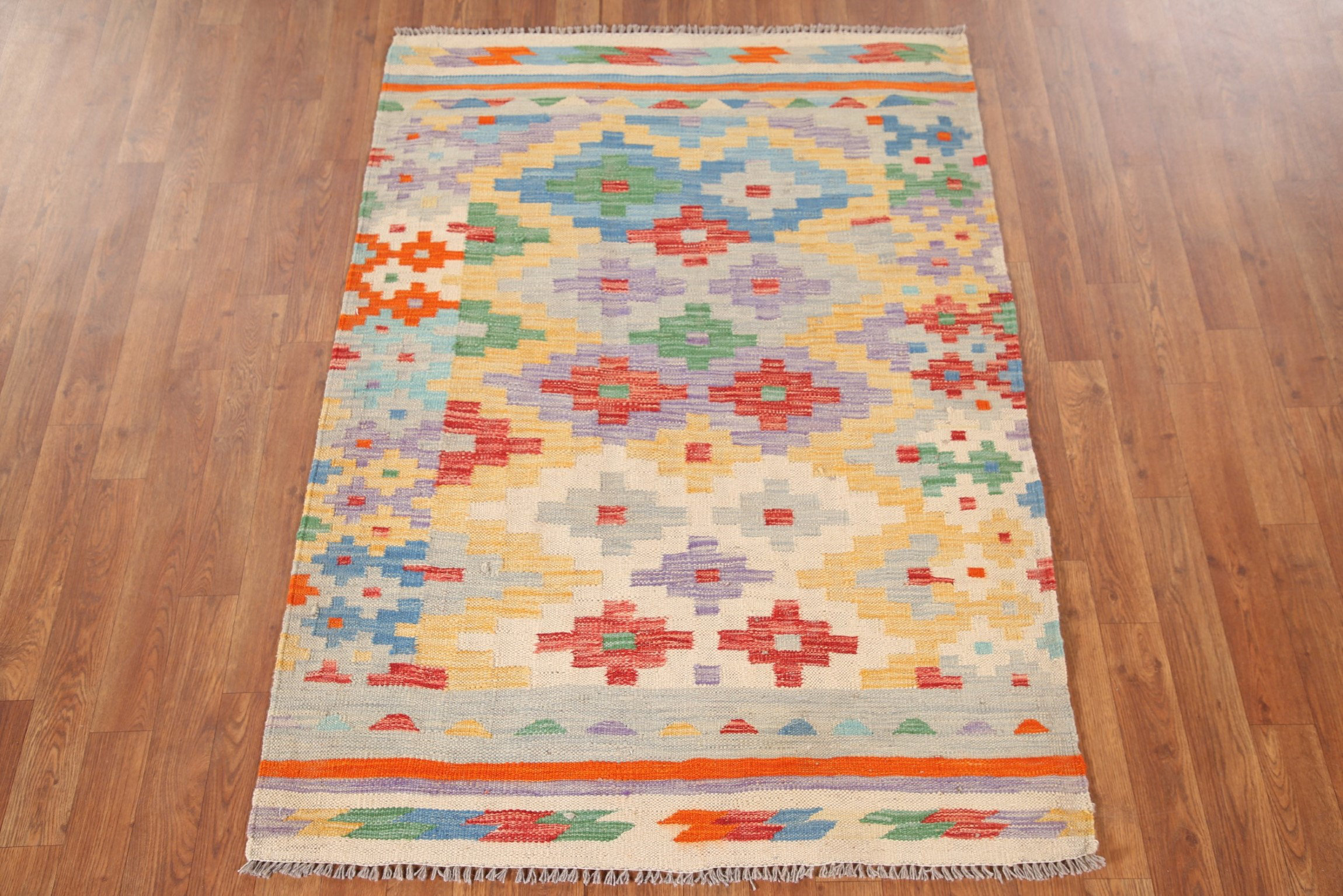 Dakota Fields Reversible Wool Kilim Oriental Rug 4x5 | Wayfair