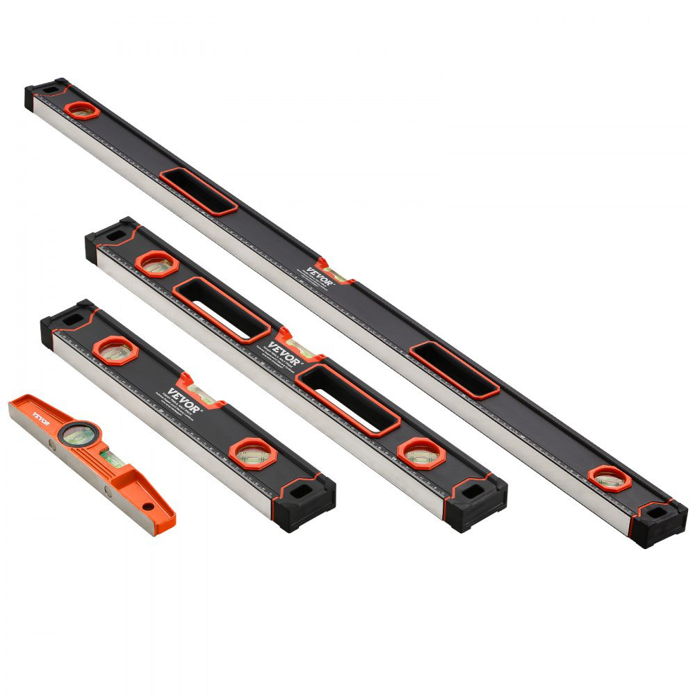Wrought Studio™ 4-Piece Torpedo Level, 48/24/16/10 Inch Box Levels Set ...