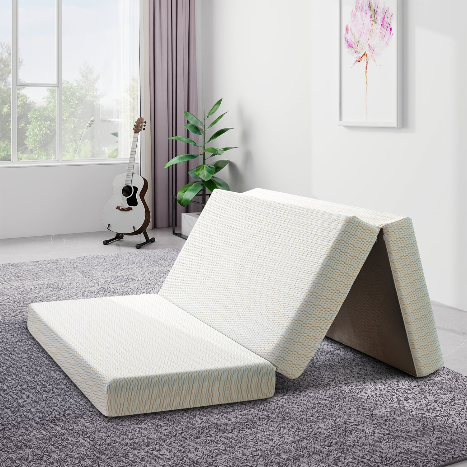 Alwyn Home Driffield Tri-fold 6'' Memory Foam Mattress，Portable Folding ...