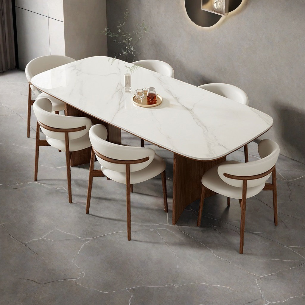 LJIA home V-shaped rock plate dining table and chairs - Wayfair Canada