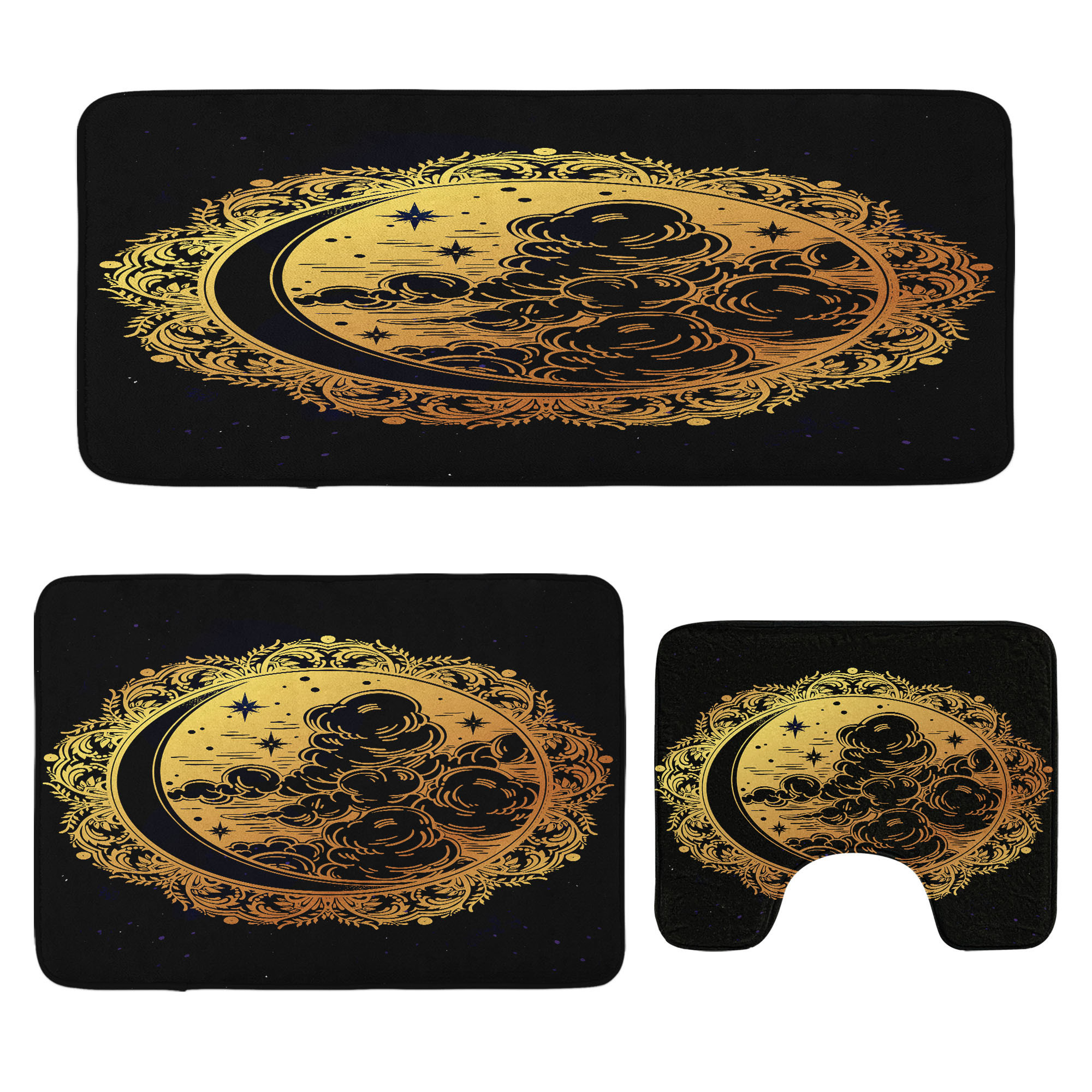 East Urban Home Tribal Bathroom Rug Set 3 Pieces U-Shape & Rectangle ...