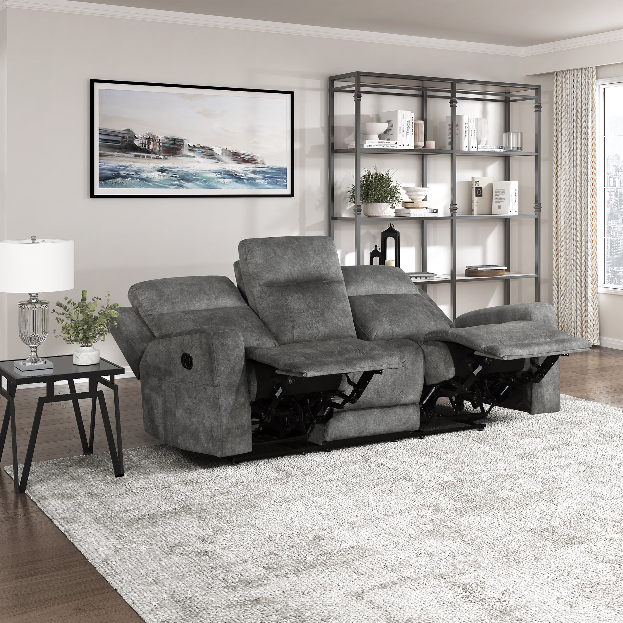 Ebern Designs Leylashka 80''W Manual Double Reclining Sofa | Wayfair