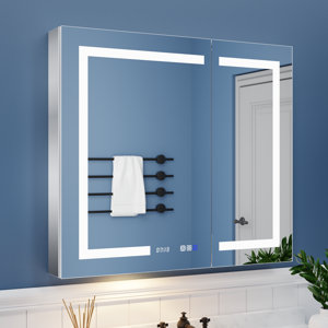 Vinush Surface Mount Frameless Medicine Cabinet with 3 Adjustable ...