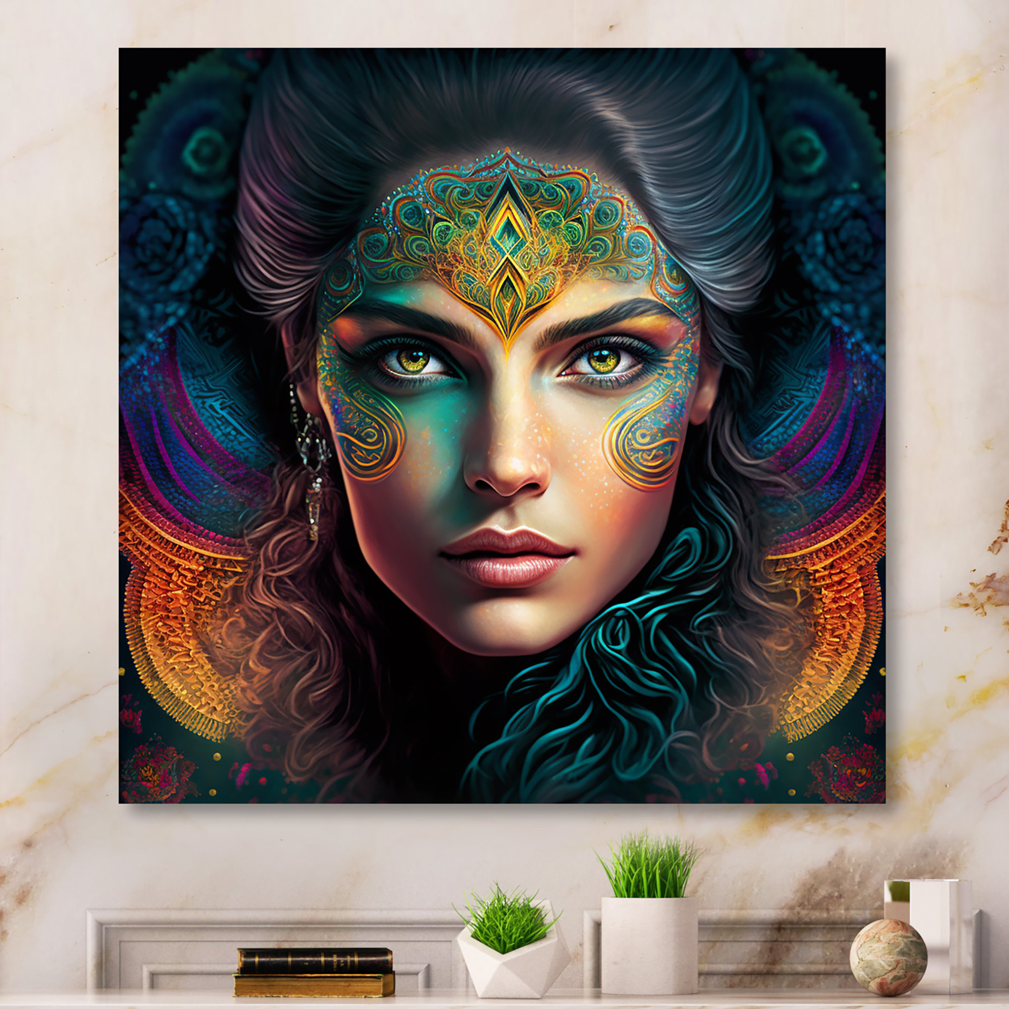 Bungalow Rose Portrait Of A Persian Beauty I - Arabic Woman Metal Wall ...