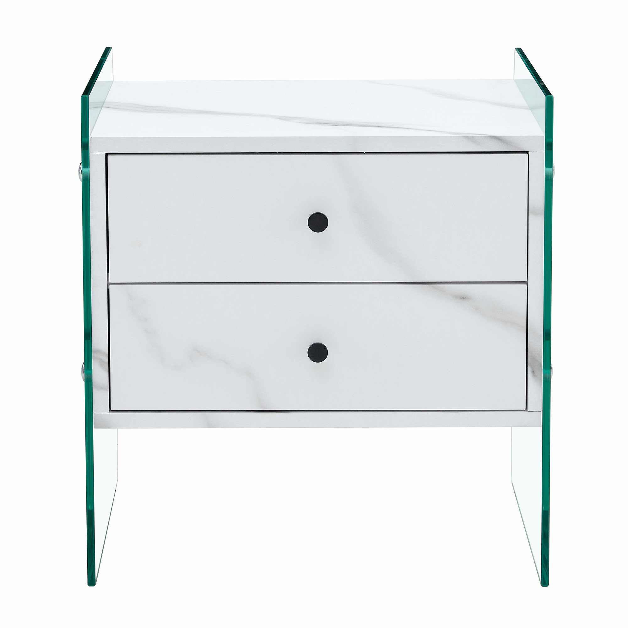 Wrought Studio™ Uniquely designed side tables with tempered glass on ...