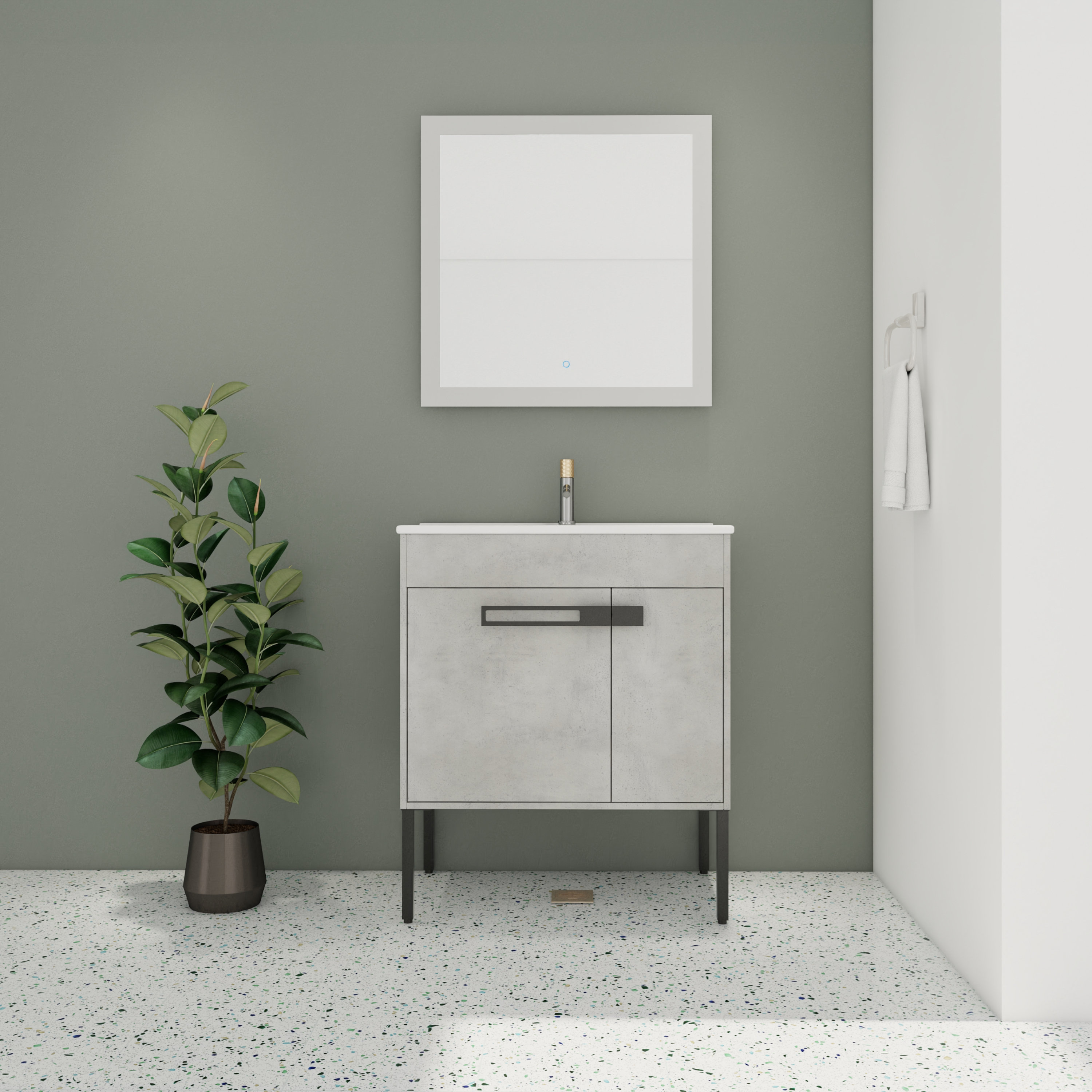 Ebern Designs 30 Freestanding Single Bathroom Vanity With Ceramic Top