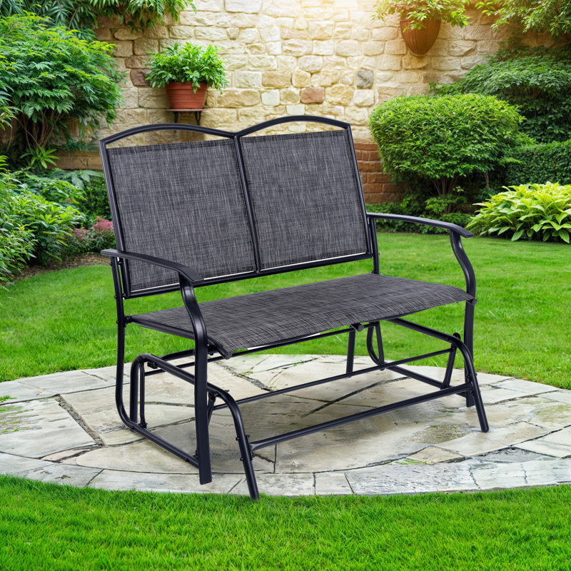 Winston Porter Stafan Steel Outdoor Glider Chair & Reviews | Wayfair