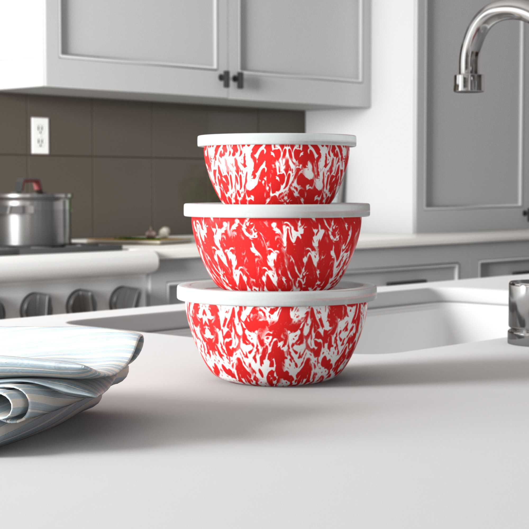 Golden Rabbit Grey Swirl Nesting Bowls & Reviews | Wayfair