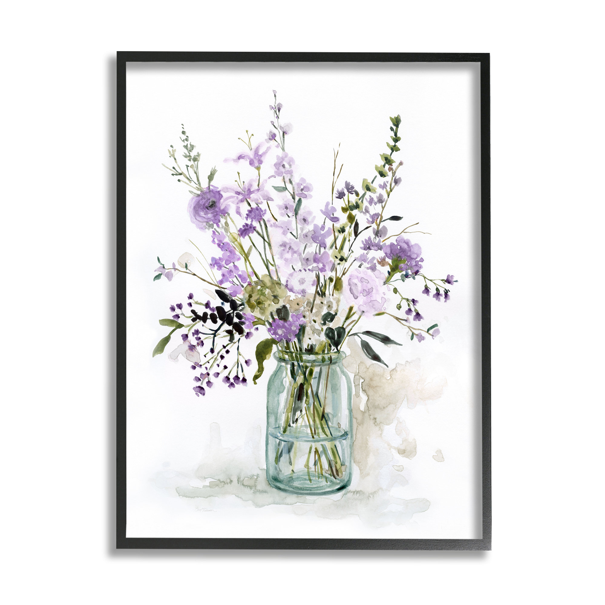 Stupell Industries Mixed Purple Botanicals Traditional Flower ...