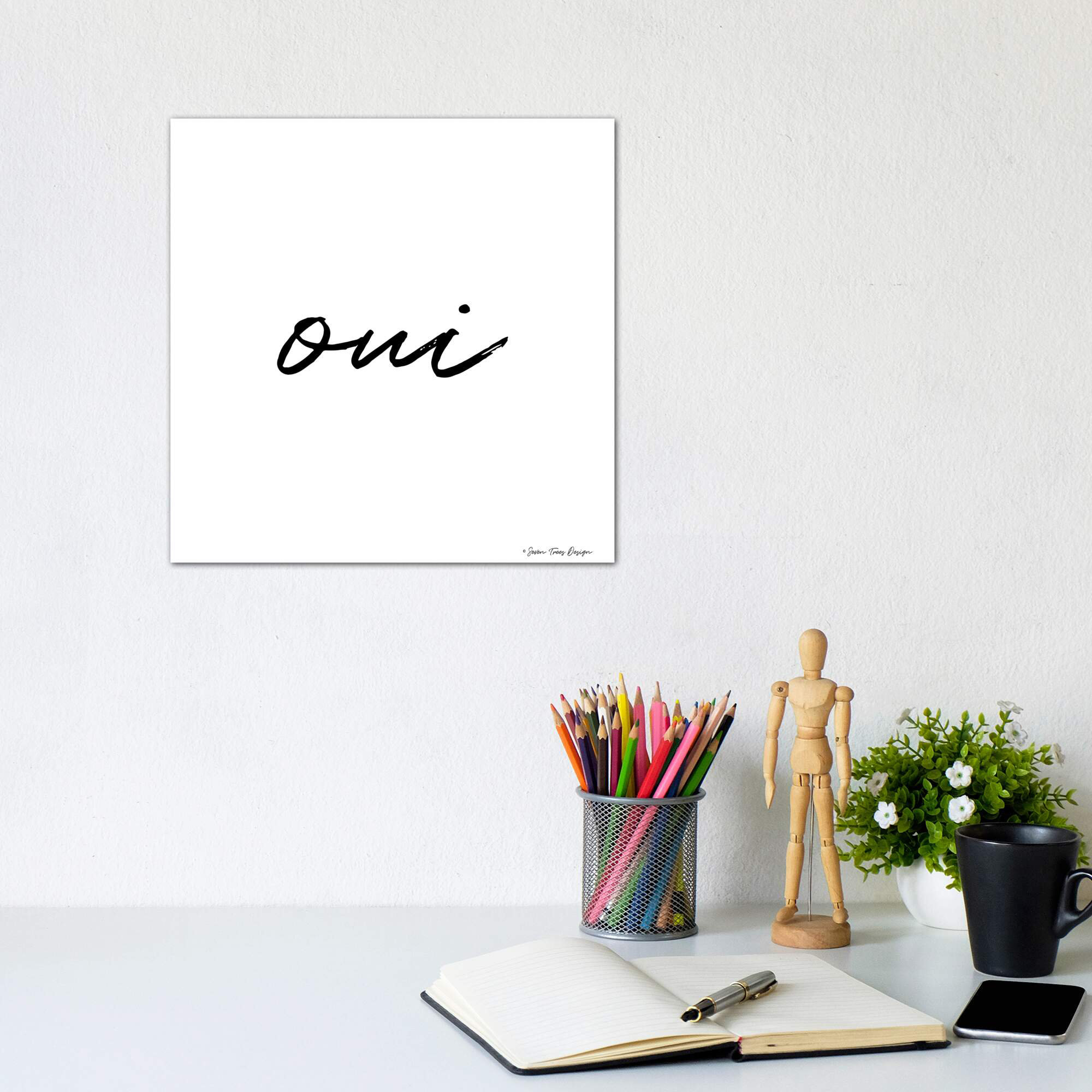 East Urban Home Oui II - Textual Art Print | Wayfair