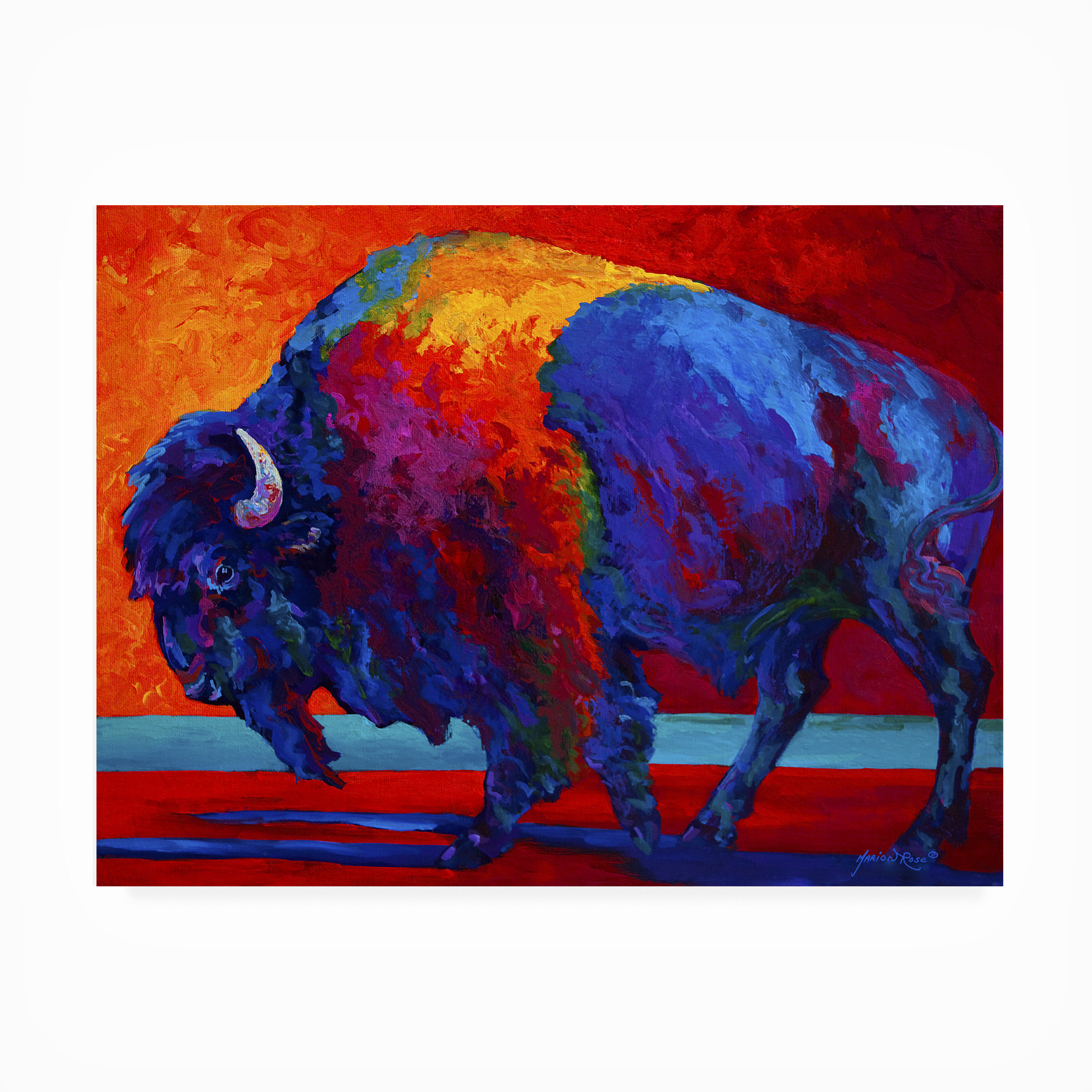 Trinx Marion Rose ''Abstract Bison'' Outdoor All-Weather Wall Decor ...