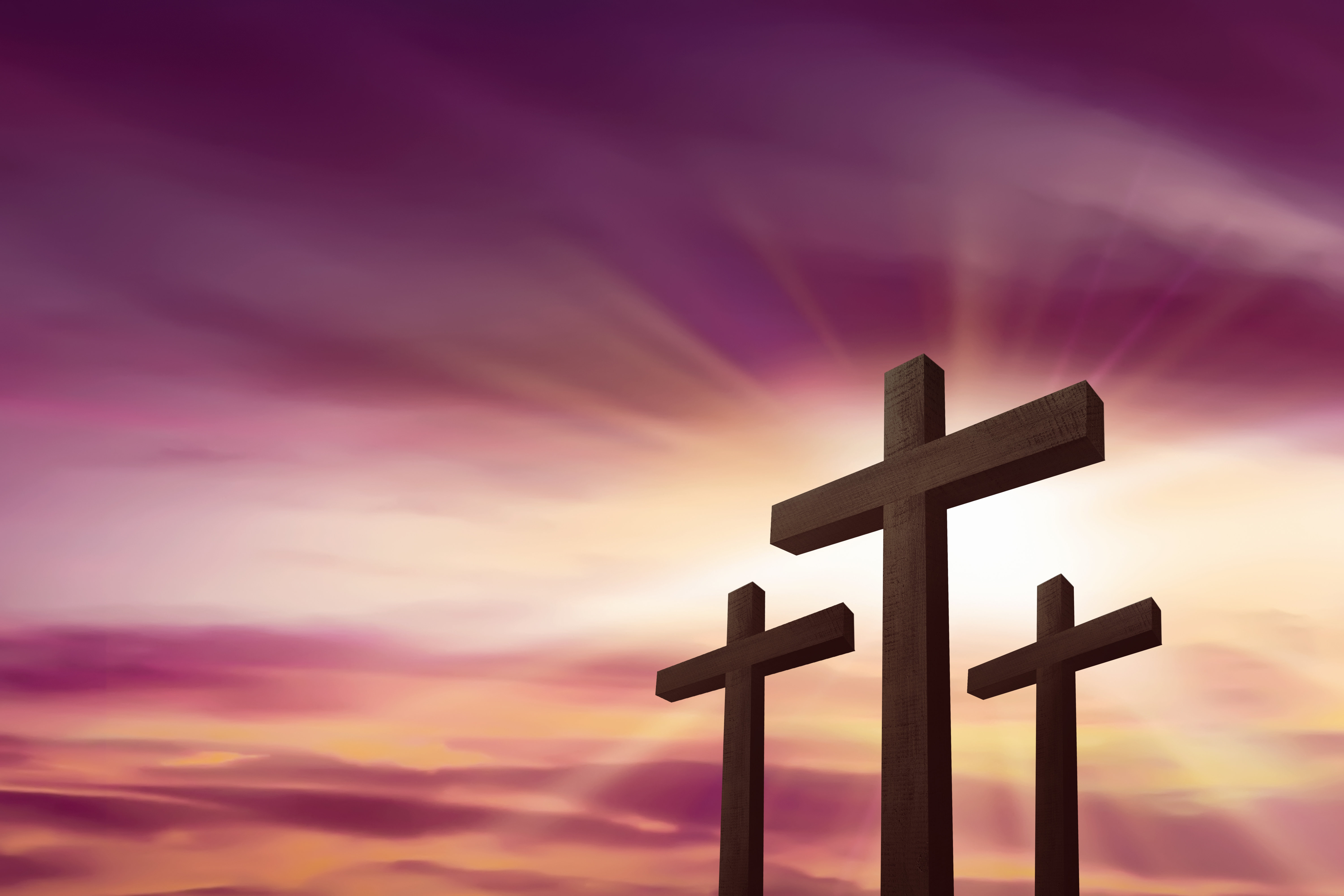 Ebern Designs Aamer Three Crosses On Canvas by Leolintang Graphic Art ...
