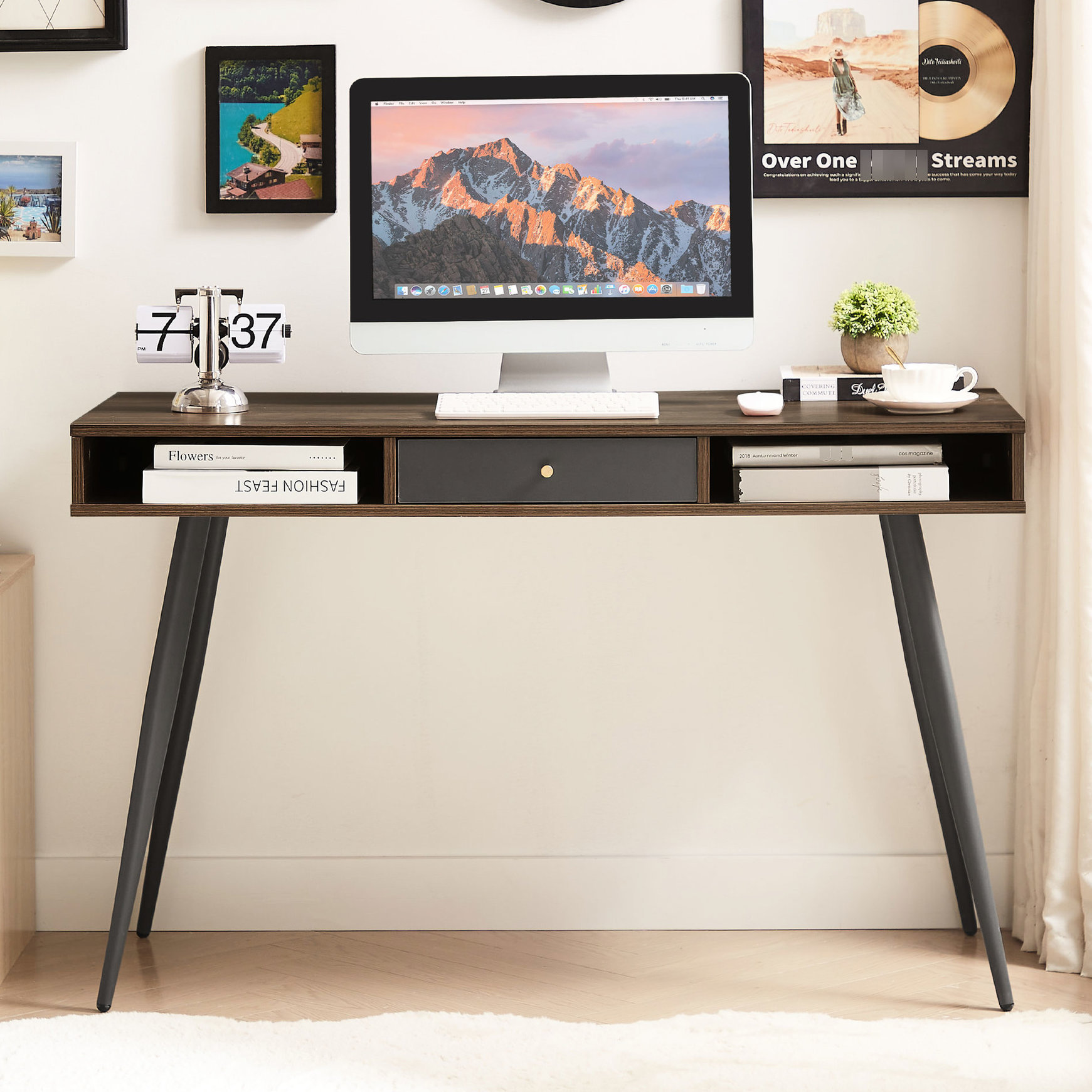 George Oliver Mid Century Computer Desk With - Modern Home Office ...