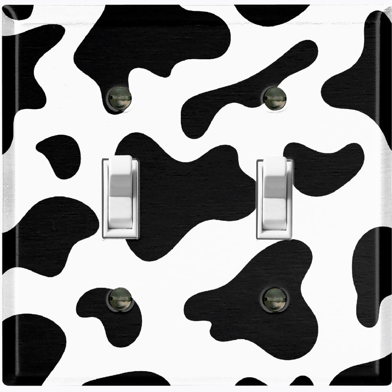 WorldAcc Cow Print Nature Themed 2 - Gang Toggle Light Switch Standard ...