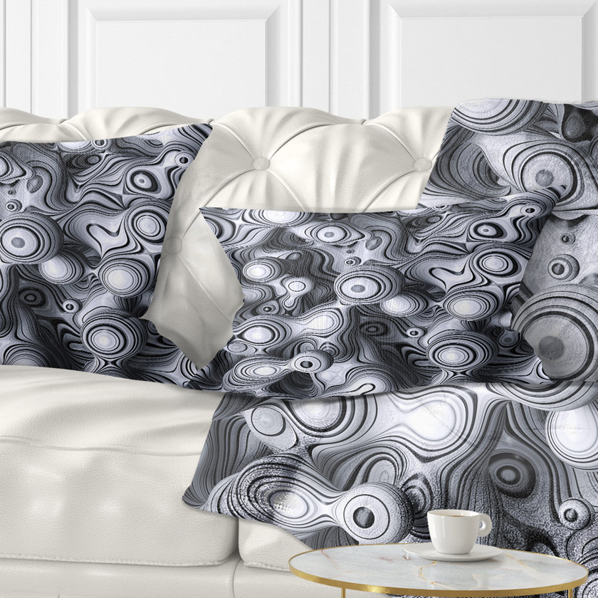 Design Art 3D Abstract Wavy Bubbles - Abstract Printed Pillow | Wayfair