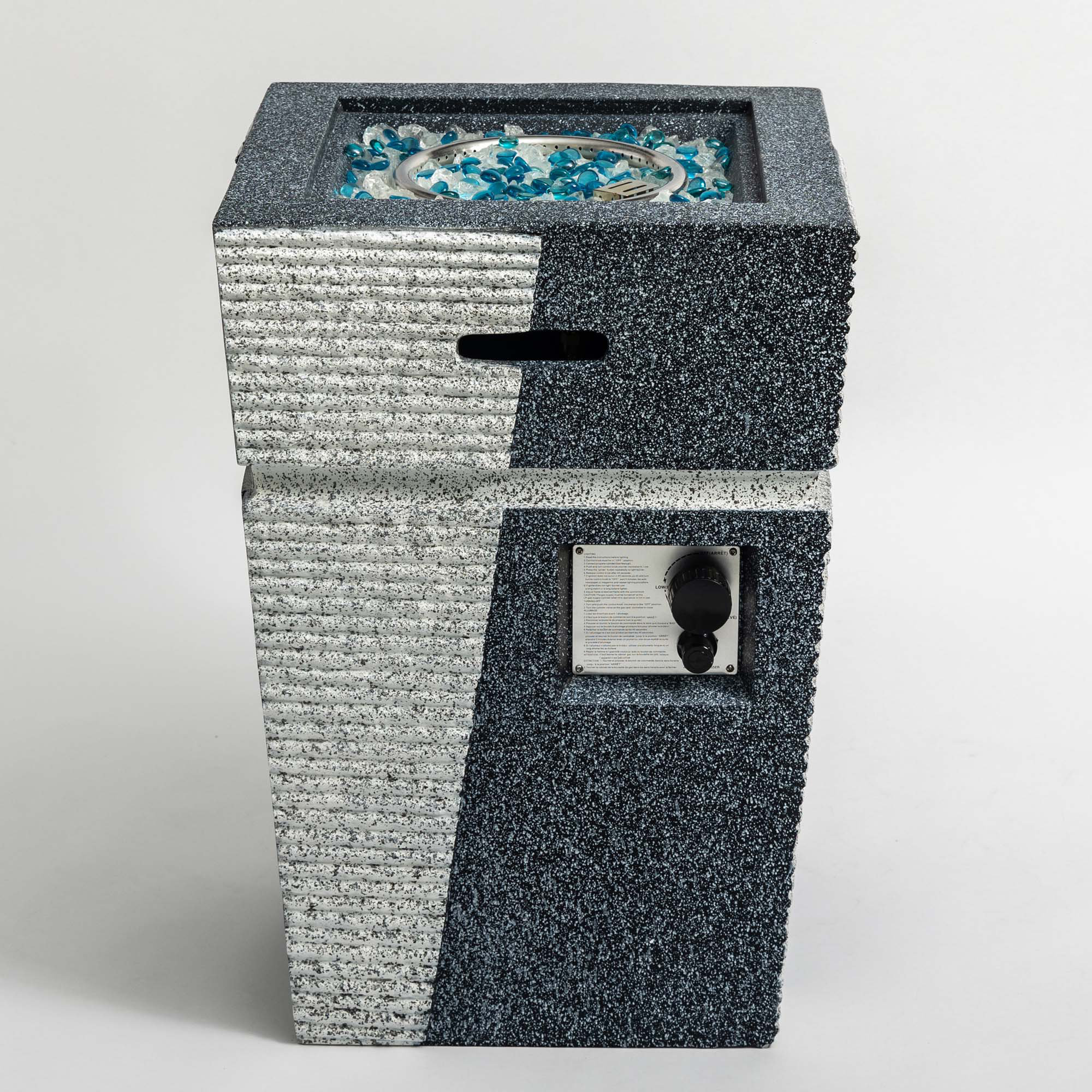 Latitude Run® Outdoor Concrete Fire Pit Column Propane Fire Pit Patio ...