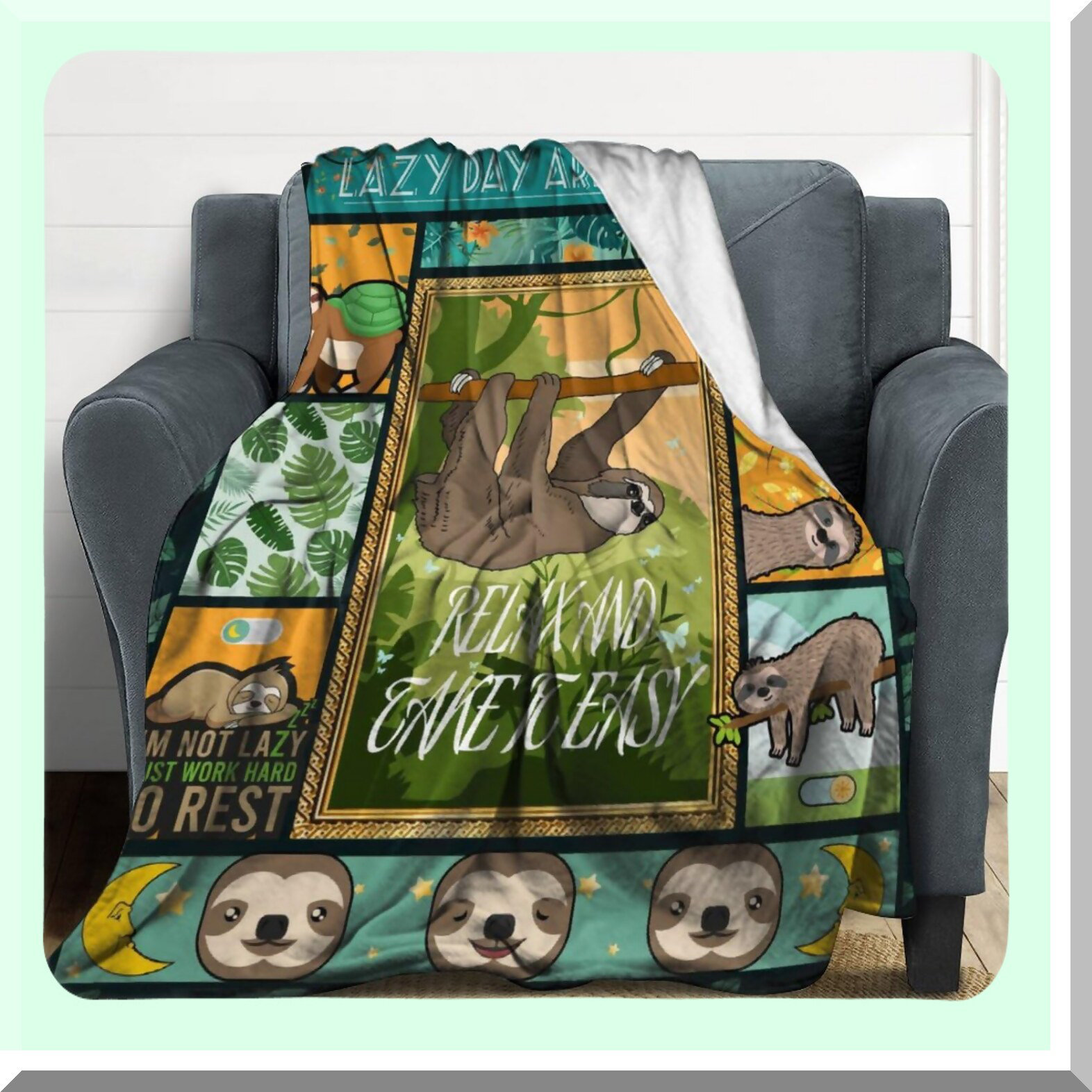 BRBCA CozySloth Snuggle Blanket - Perfect Gift for Sloth Lovers, Adults ...