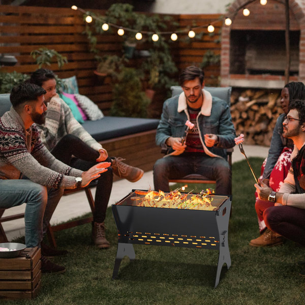 YIXIAOSHANGMAO Camping Campfire Grill, Portable Folding Charcoal Grill ...