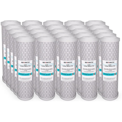 Max Water 10 inch x 2.5 inch, 5 Micron CTO Reverse Osmosis Replacement ...