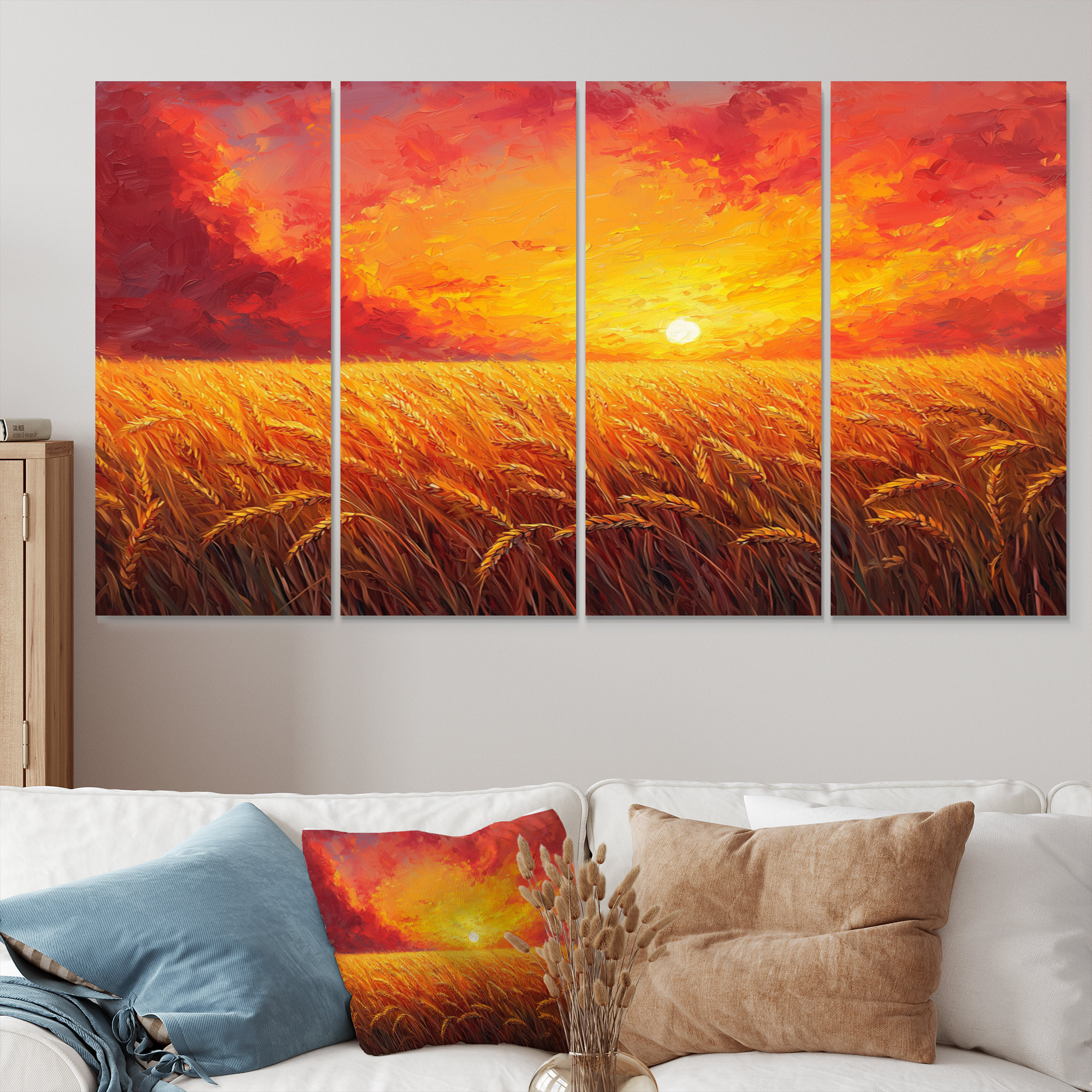 Lark Manor™ Sunset Over The Wheat Field III - Countryside Wall Art ...