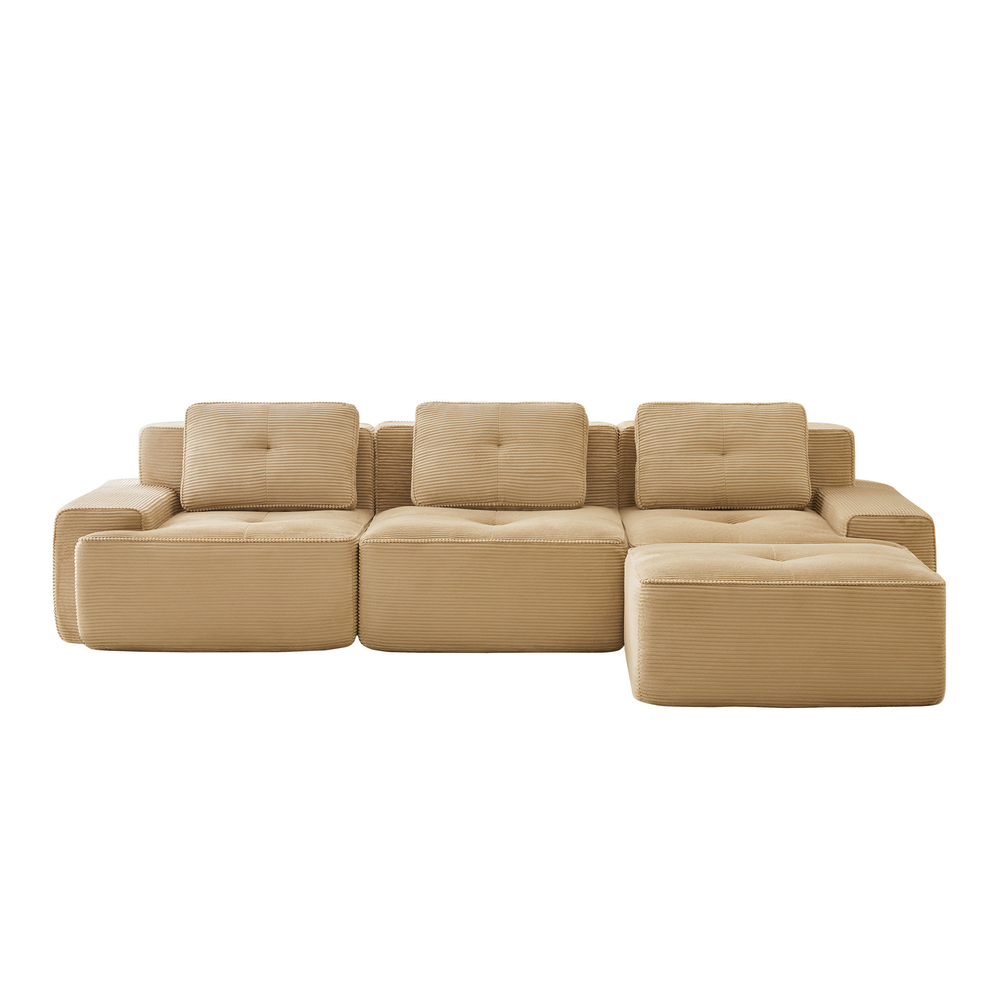 Latitude Run® Modular Versatility Corduroy L-shaped Sofa For Living ...