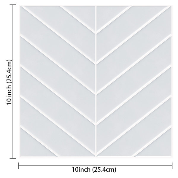 Vinyl-tile 10'' W x 10'' L V-shape Vinyl Peel and Stick Mosaic Tile ...