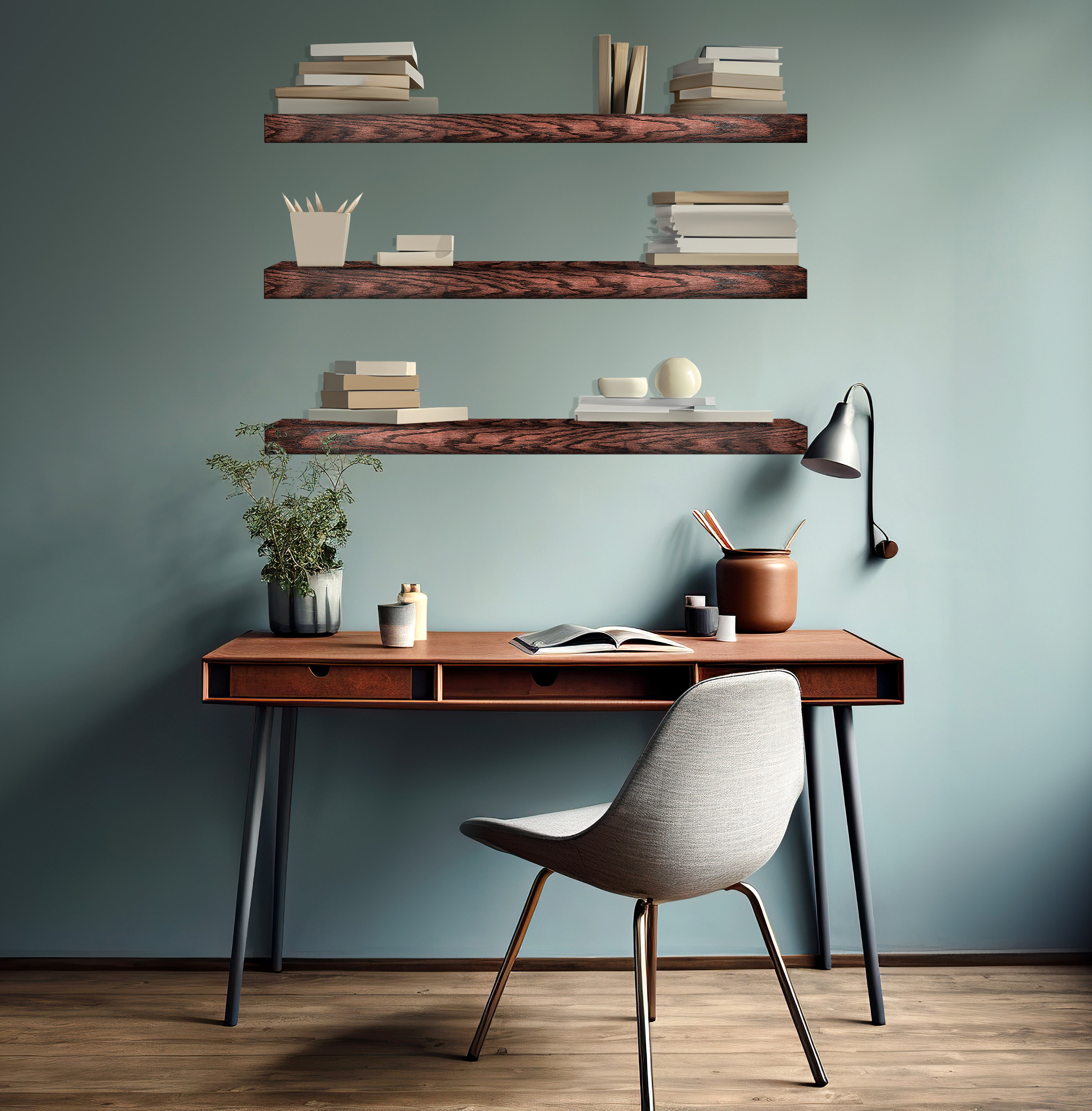 Rayne Mirrors Emerald Lee 3 Piece Oak Solid Wood Floating Shelf | Wayfair