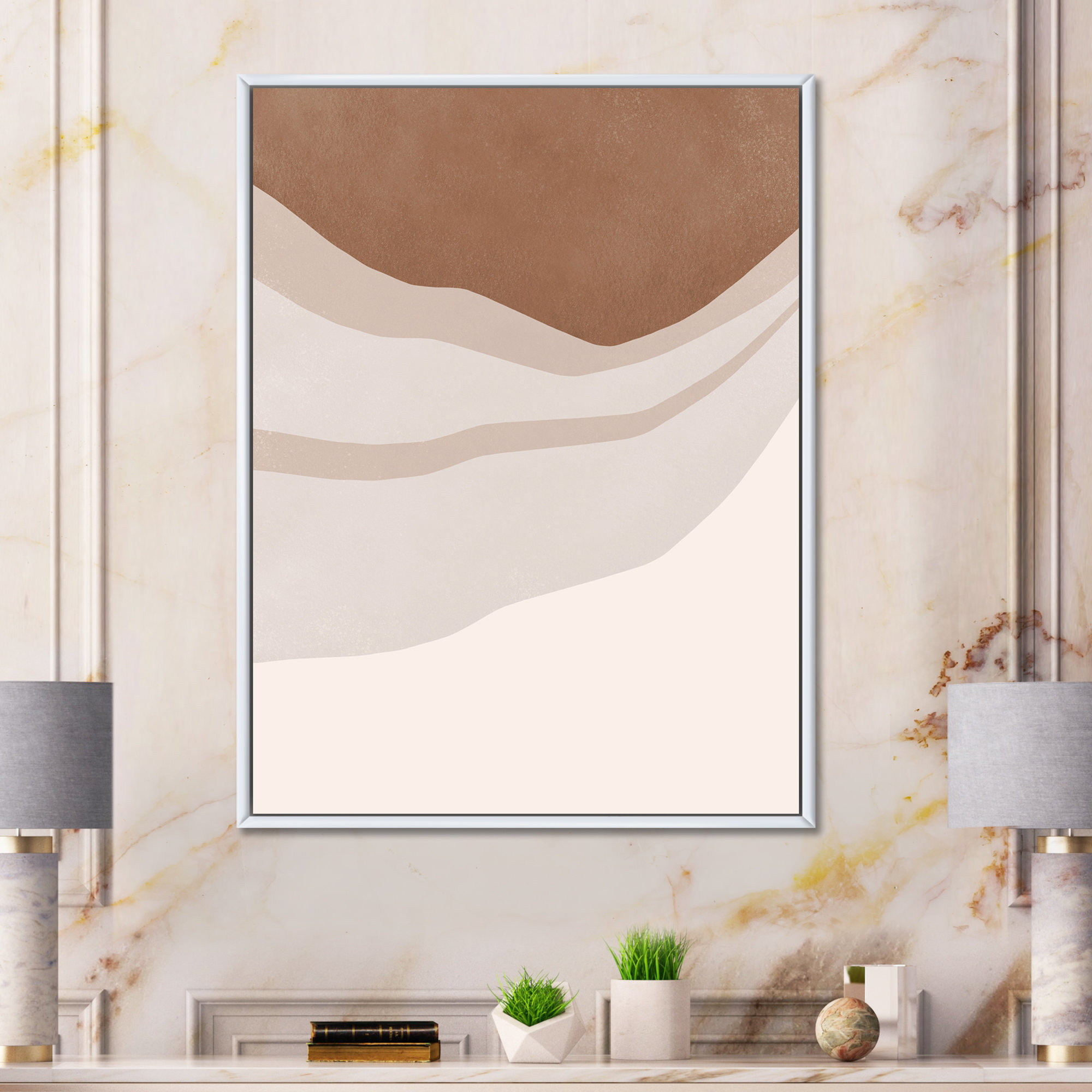 East Urban Home Terracotta And Ivory Shapes With Scuff Effect - Modern ...