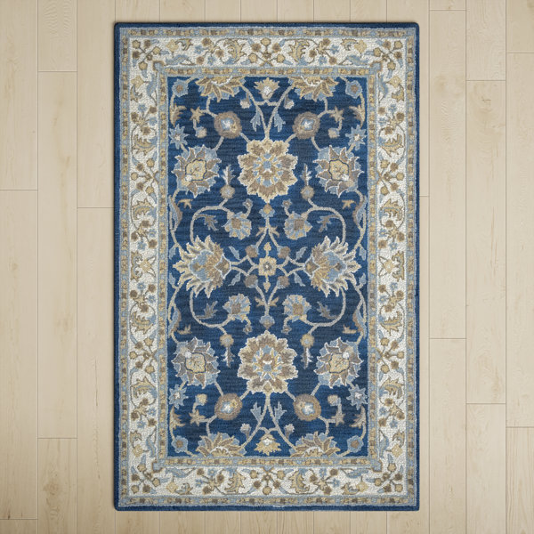 Birch Lane™ Onca Handmade Hand Tufted Wool Blue Rug & Reviews | Wayfair