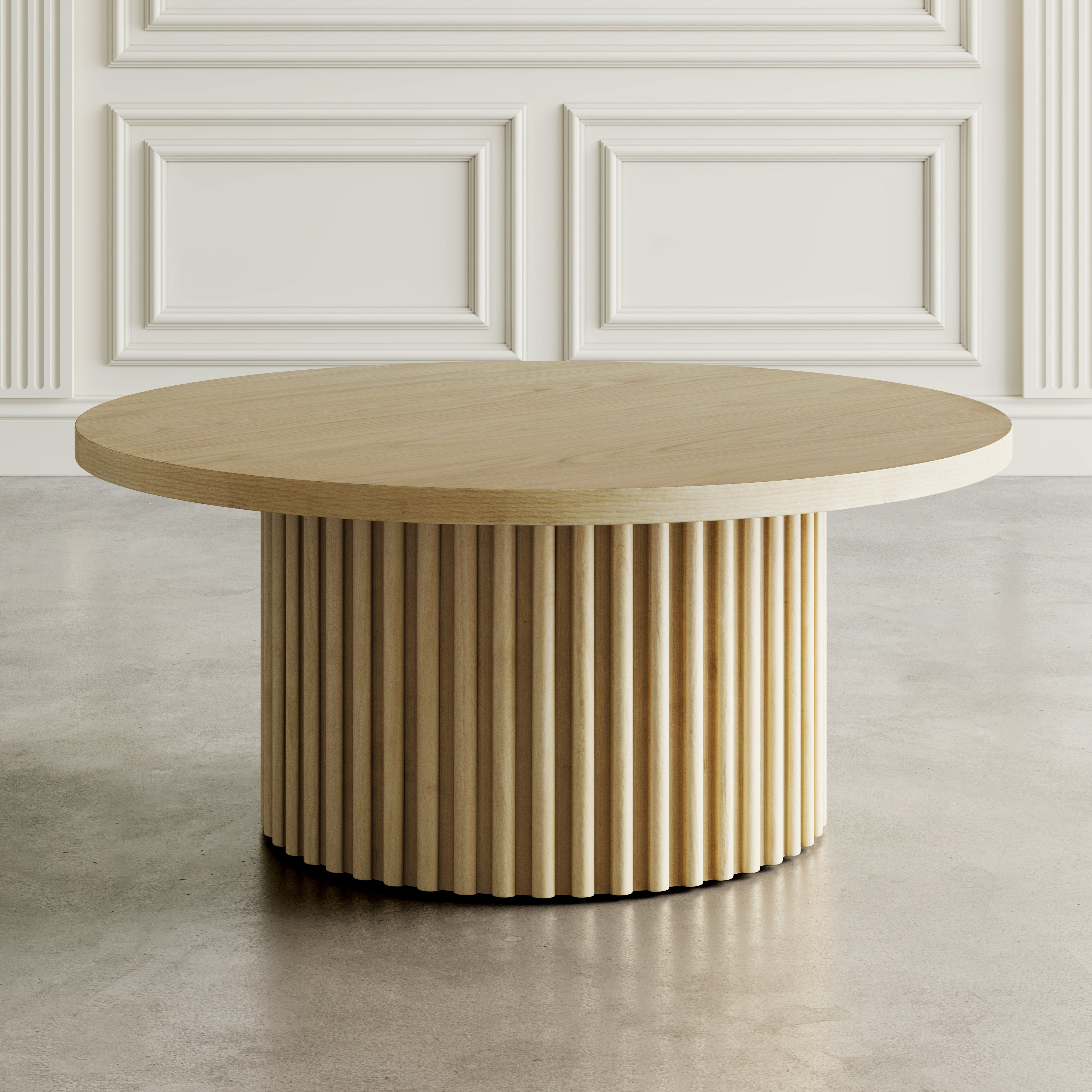 Ebern Designs Rovena 40" Round Mid-Century Modern Fluted Pedestal Base ...