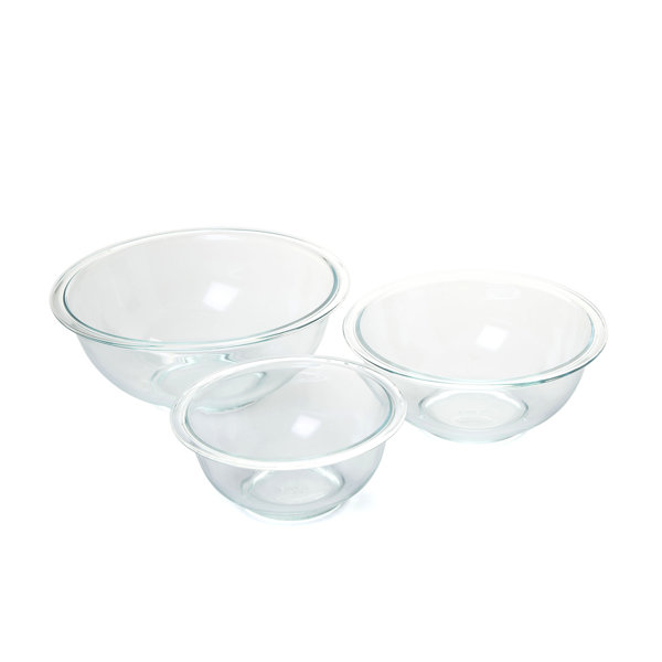 Pyrex Prepware 3 Piece Glass Mixing Bowl Set & Reviews | Wayfair