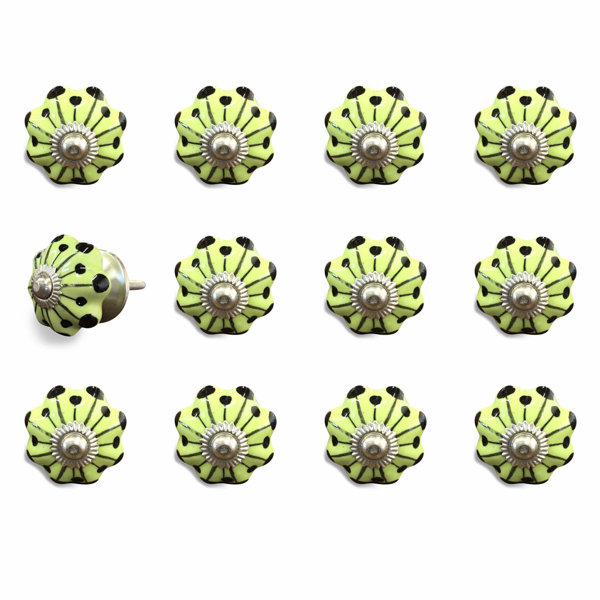 Sed98 1.5" X 1.5" X 1.5" Yellow Green And SilverKnobs 12 Pack | Wayfair