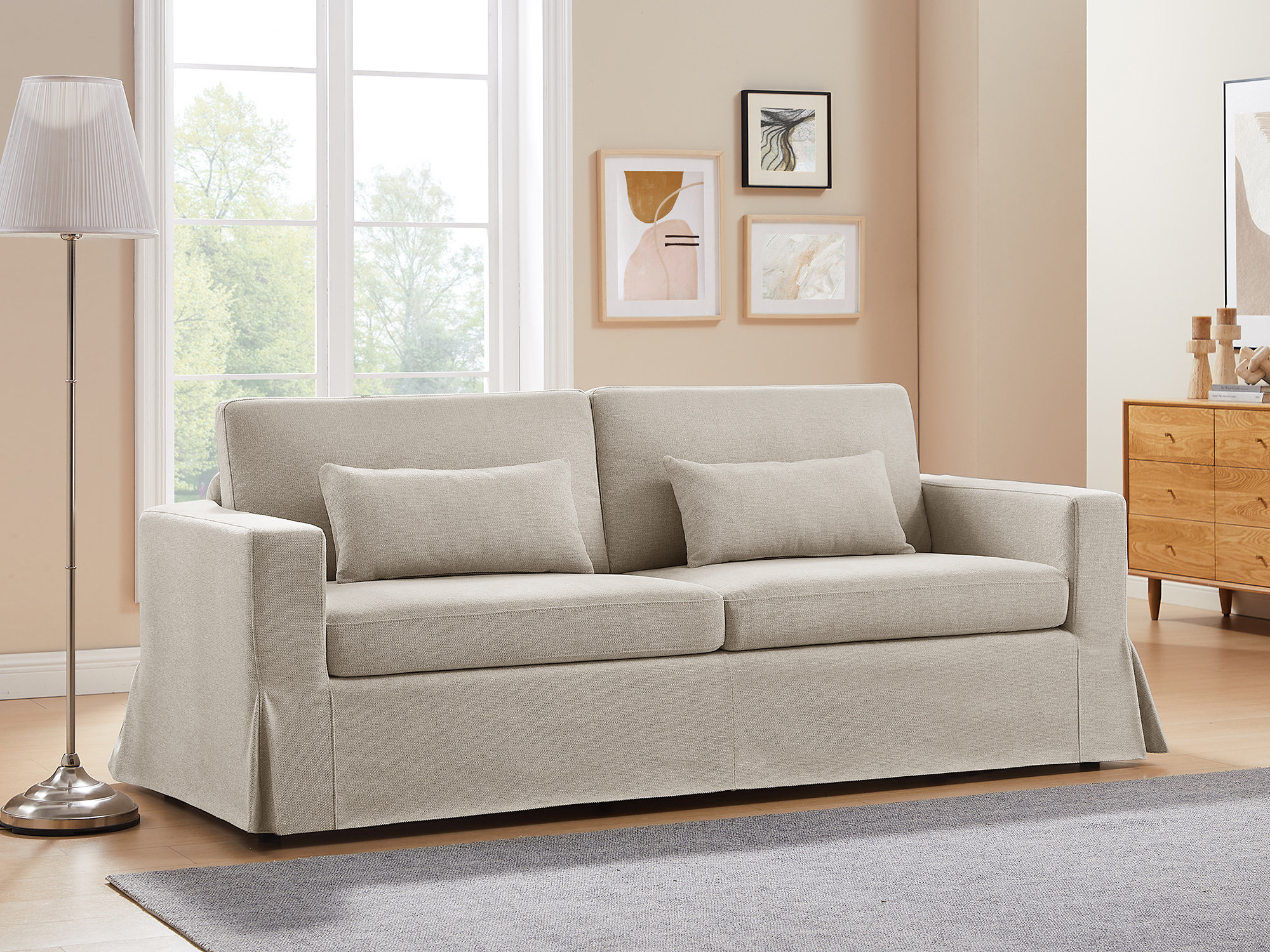 George Oliver MINIMORE Modern Style 83.9"W Brenda 3Seater Sofa With ...