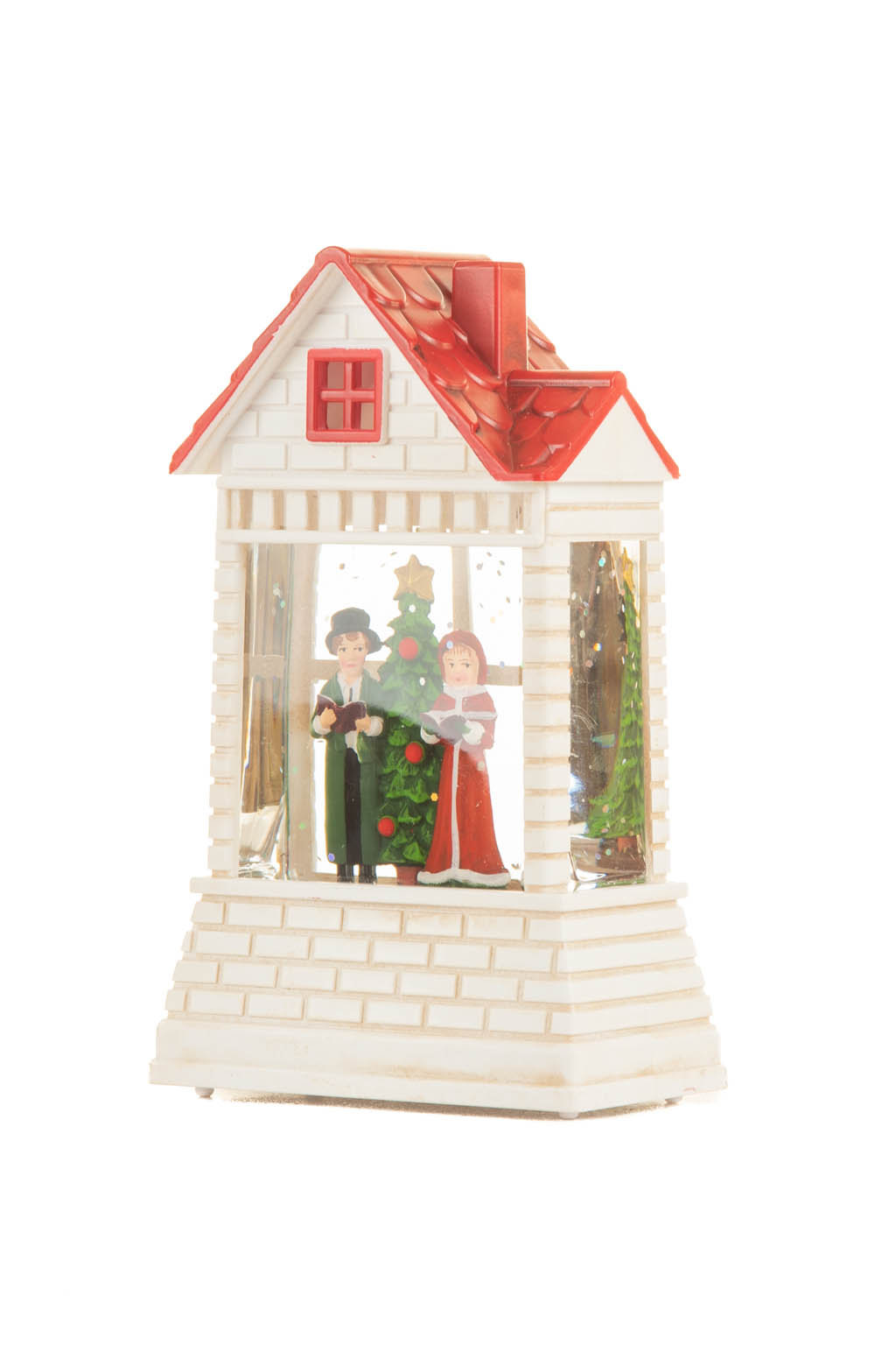 The Holiday Aisle® White Brick House LED Mini Snow Globe | Wayfair