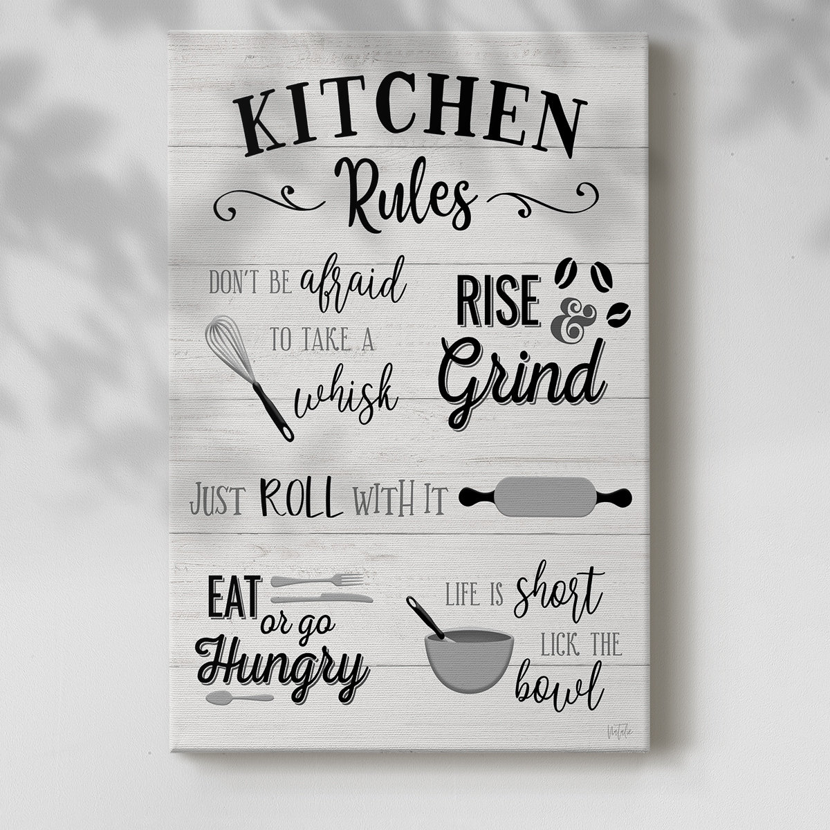 Ophelia & Co. Rules of the Kitchen -Gallery Wrapped Cavas | Wayfair