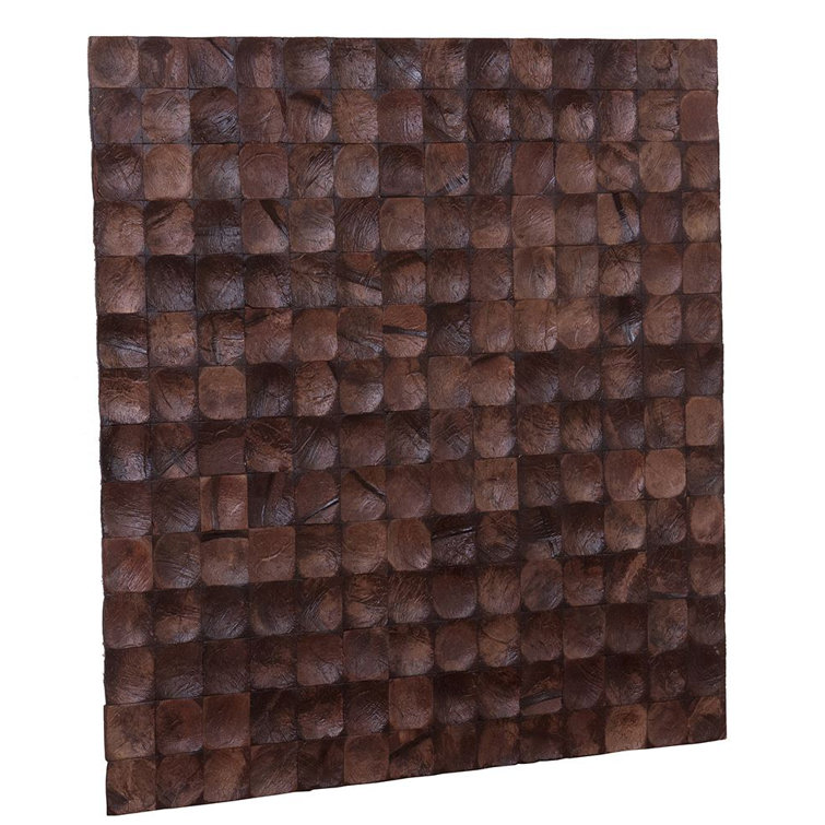Ecotessa Kelapa Coconut Shell Mosaic Tile in Brown Bliss | Wayfair