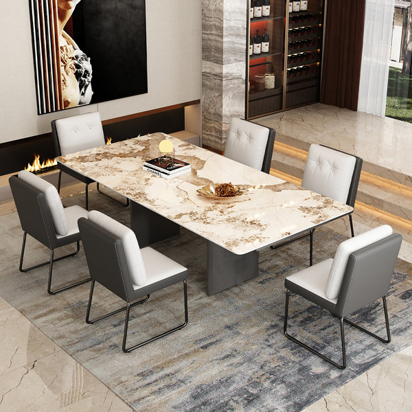 Ivy Bronx Advith Rectangular Extendable Double Pedestal Dining Table ...