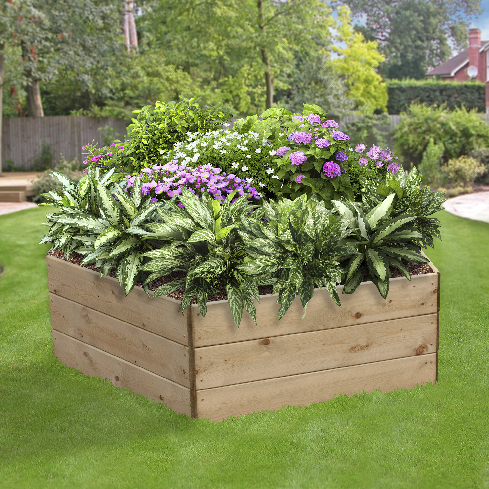 Greena Pentagonal Raised Bed 45cm High, 90cm each side | Wayfair.co.uk