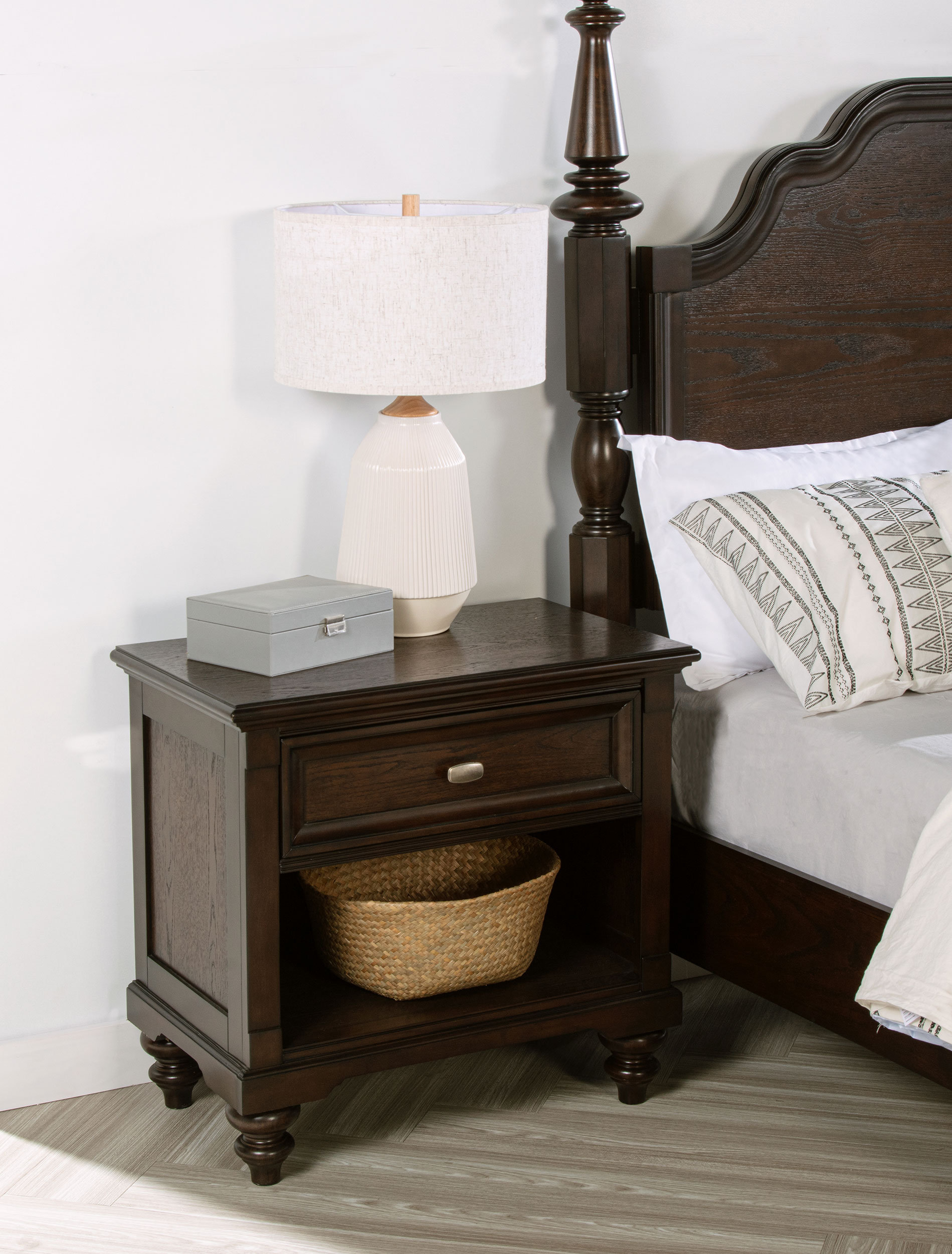 Lark Manor Andover 1-drawer Nightstand Bedside Table Dark Oak - Wayfair ...