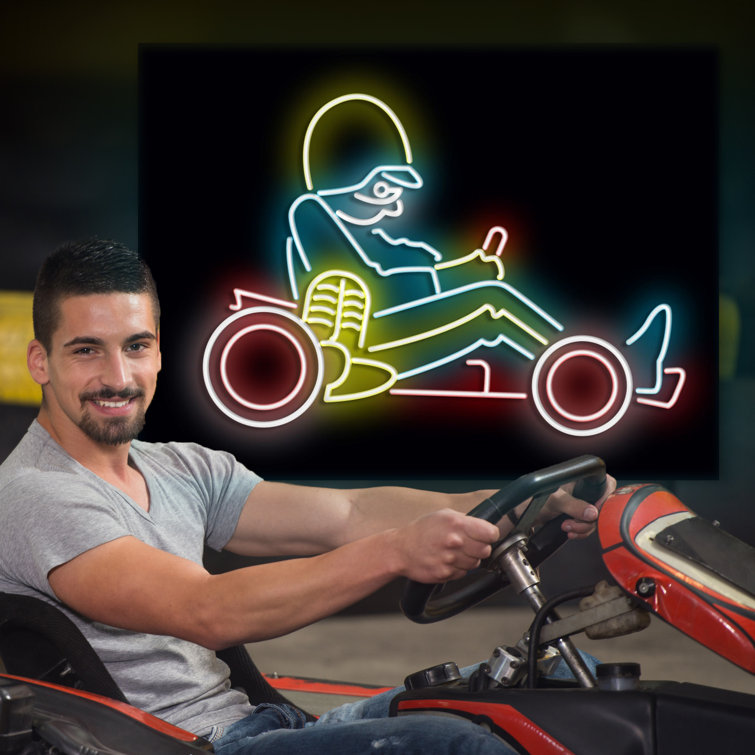 Happy Larry Gokart 60cm LED Transportation Neon Sign | Wayfair.ie