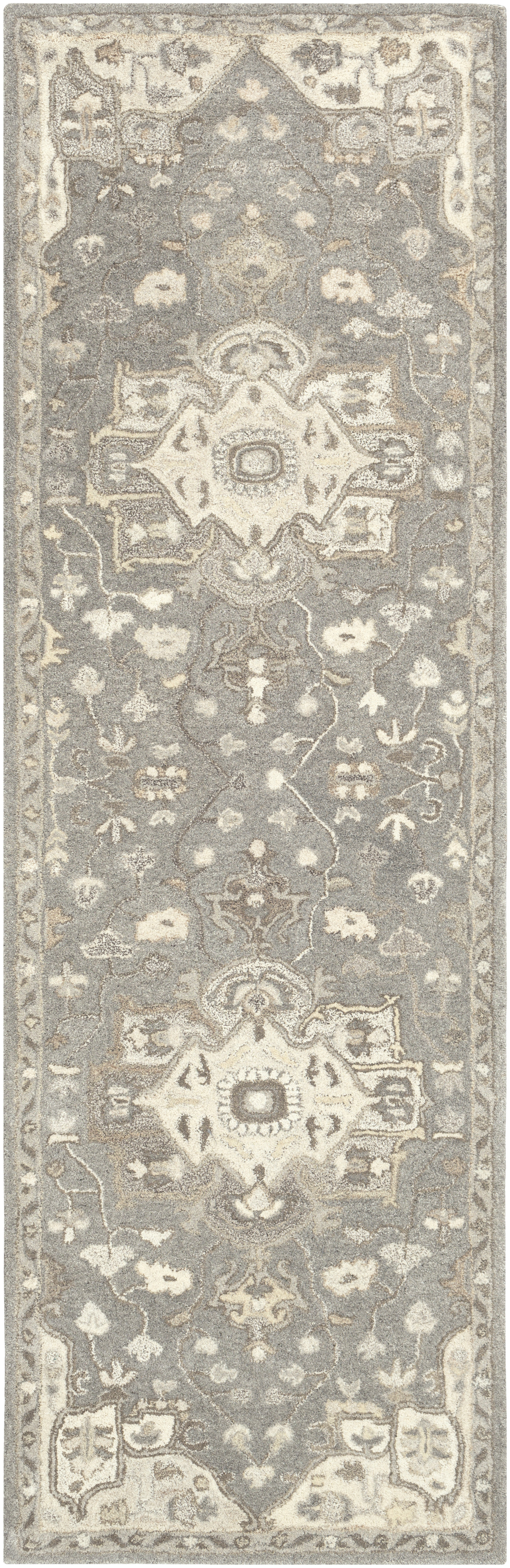 Lark Manor Burkholder Oriental Hand-Tufted Wool Charcoal/Taupe Area Rug ...