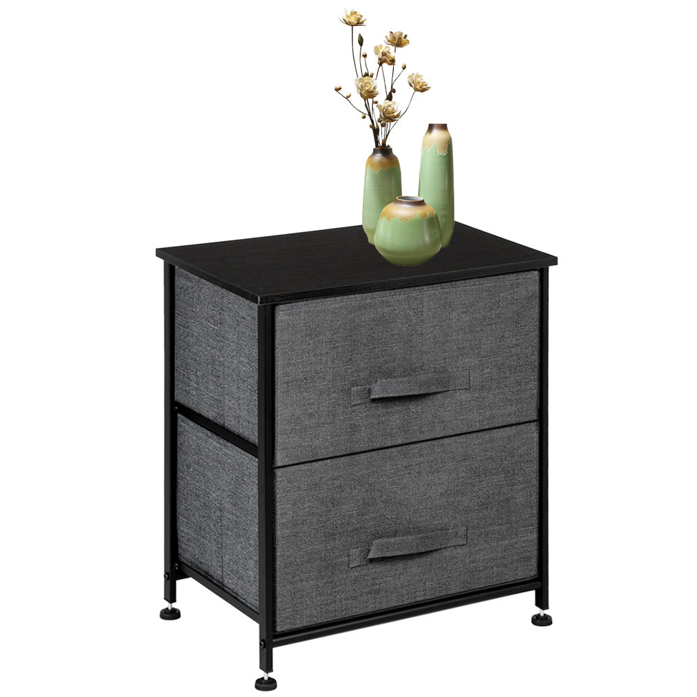 Ebern Designs Aeren 2 - Drawer Steel Nightstand in Gray | Wayfair