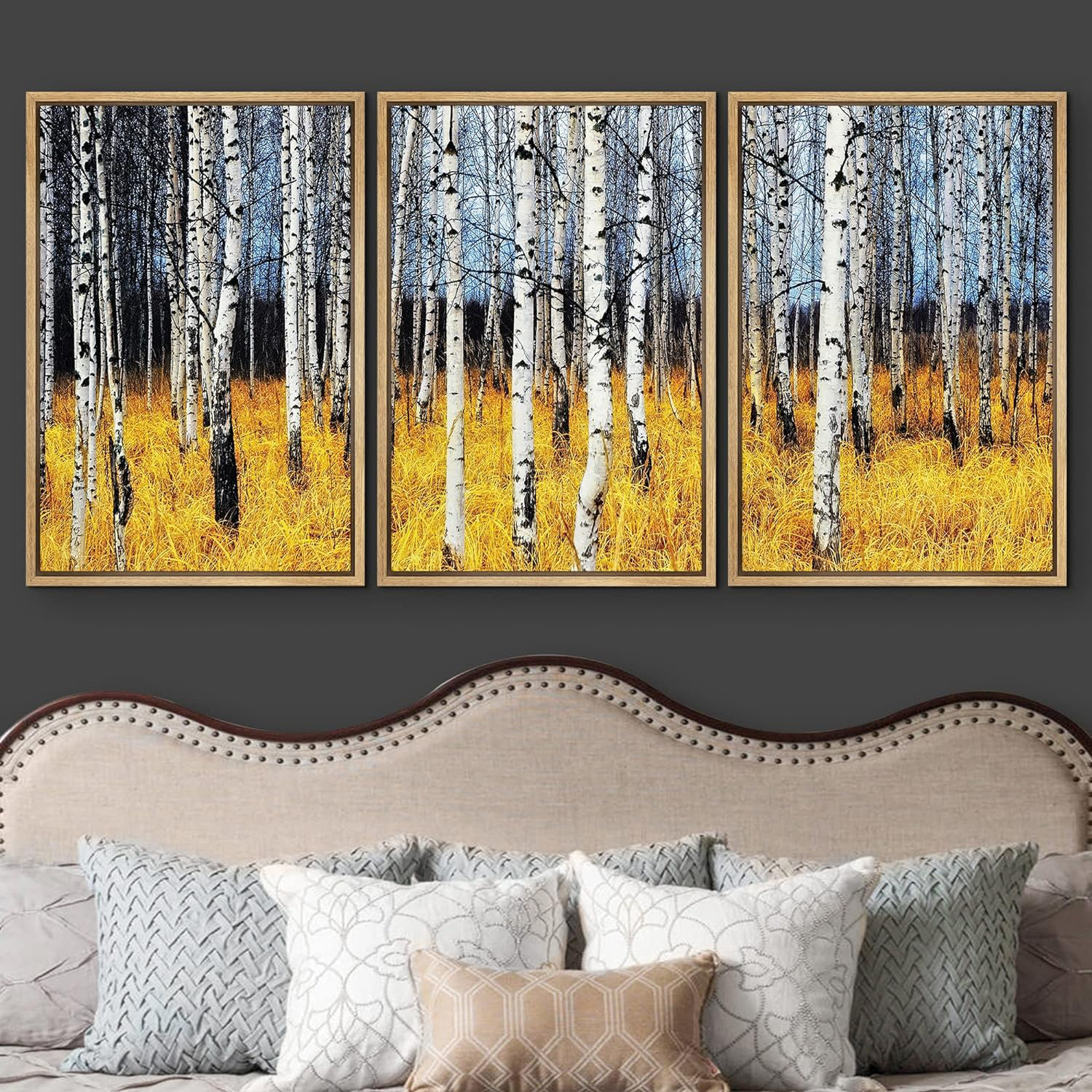 IDEA4WALL Aspen Birch Aspen Trees Forest Yellow Grass Field Autumn Fall ...