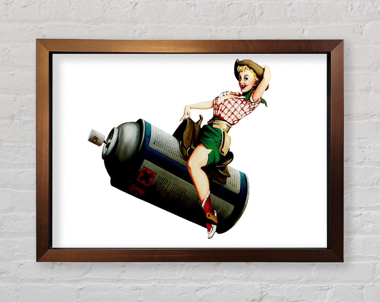 Happy Larry Spray Can Cowgirl Framed Print Wall Art | Wayfair.co.uk