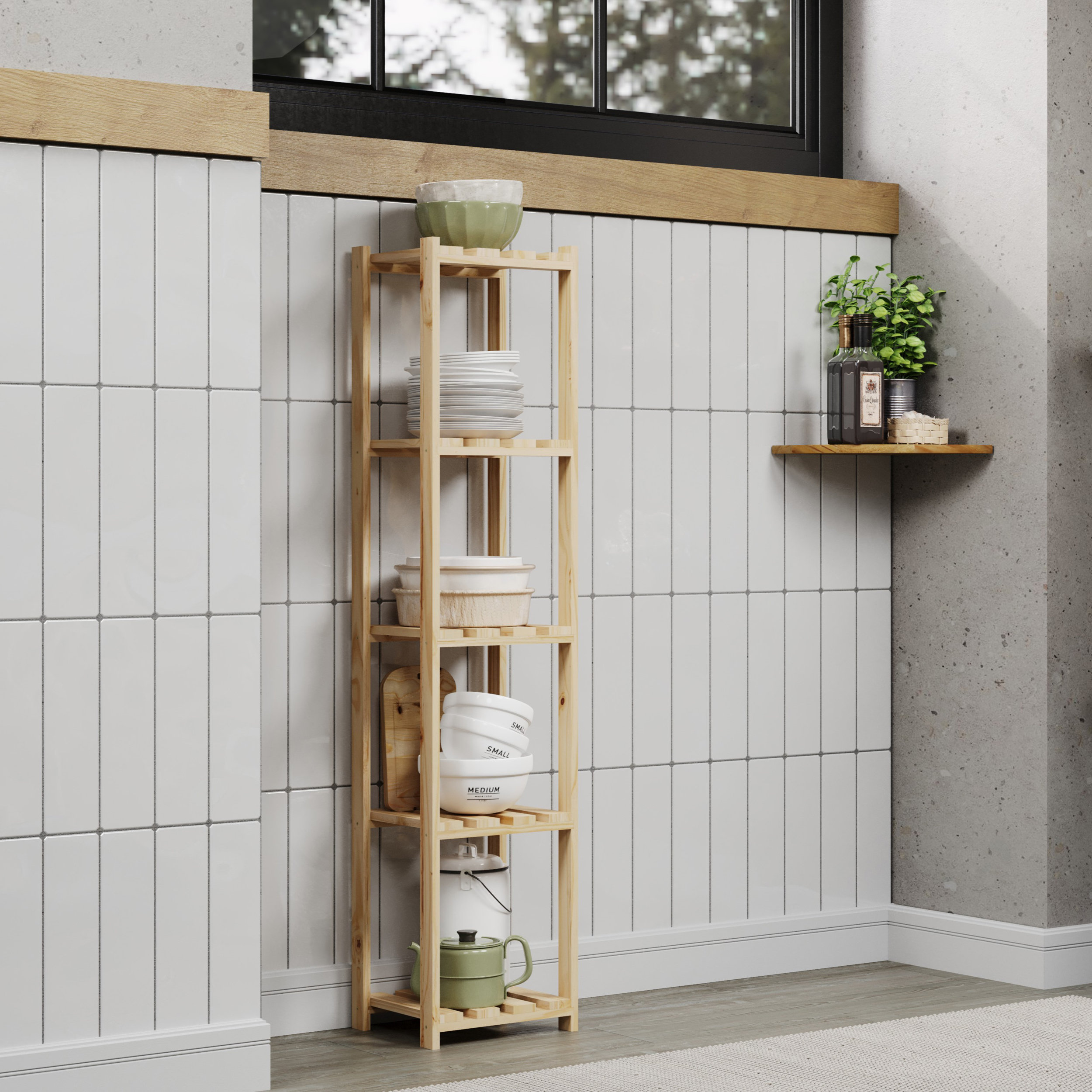 17 Stories 29cm W Solid Wood Shelving Unit | Wayfair.co.uk