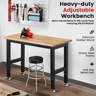 WFX Utility™ Work Table Workbench with Adjustable Height Rubber Wood ...