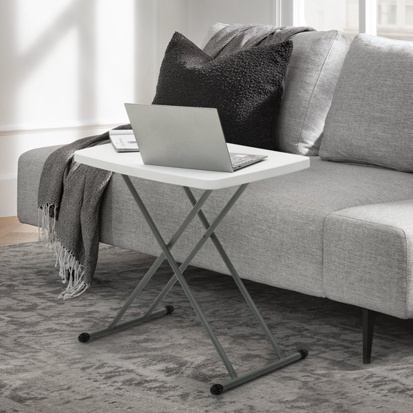 MoNiBloom 26" Folding Table, Adjustable Height TV Tray Table, Portable ...
