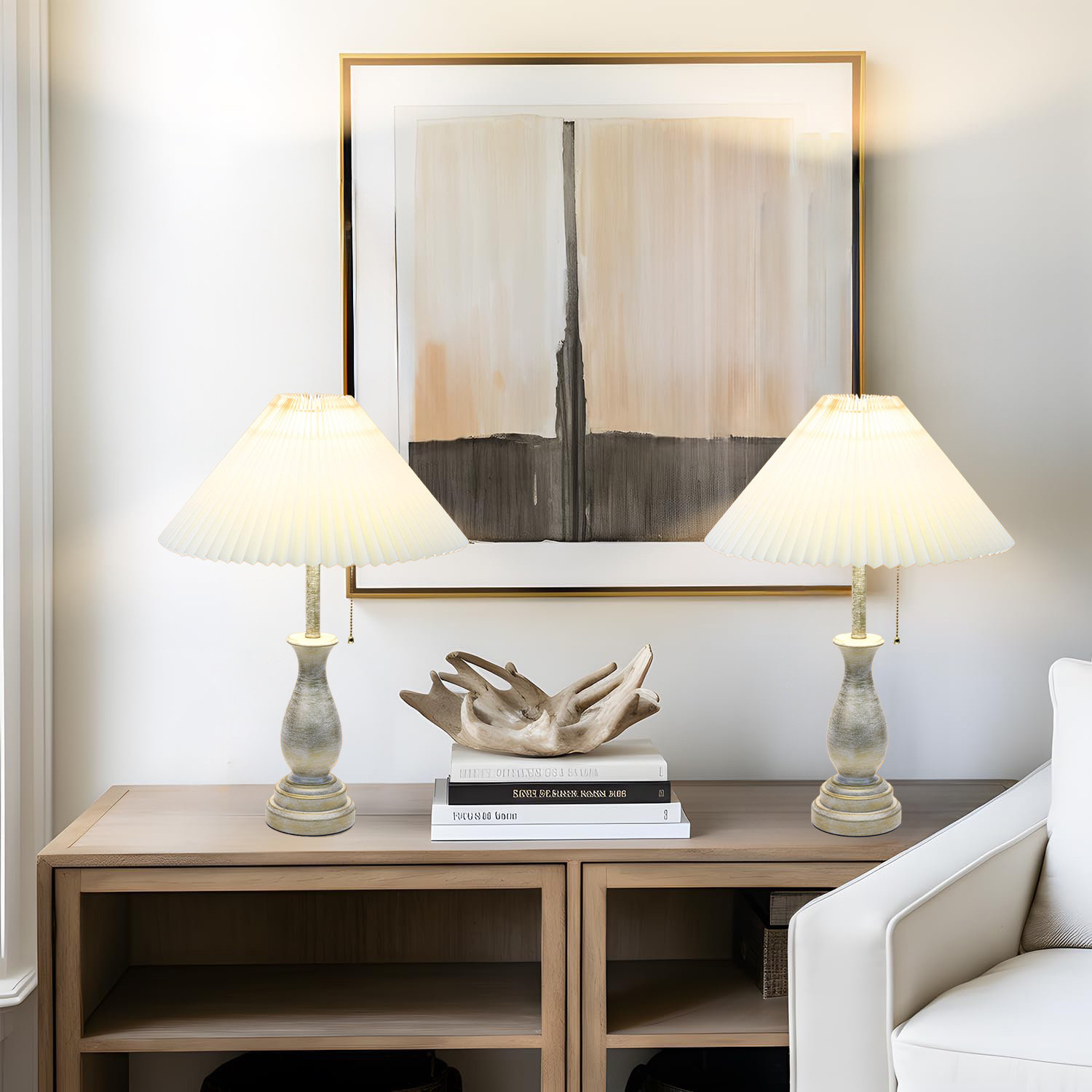 Lark Manor™ Two Piece Modern Bedside Table Lamp With Adjustable ...