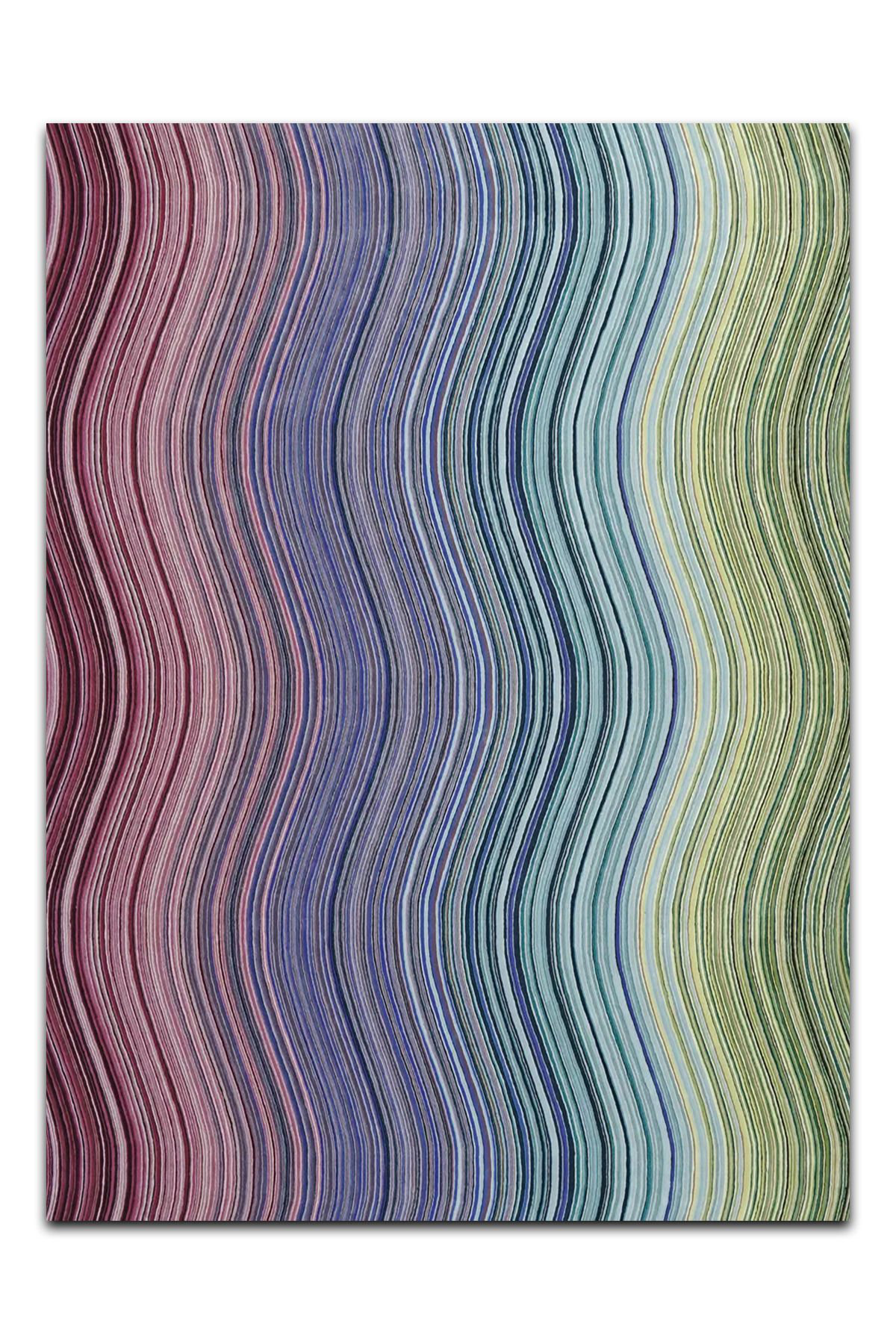 Dakota Fields Colorful Ombre Pastel Geometric Woven Base Digital Print ...